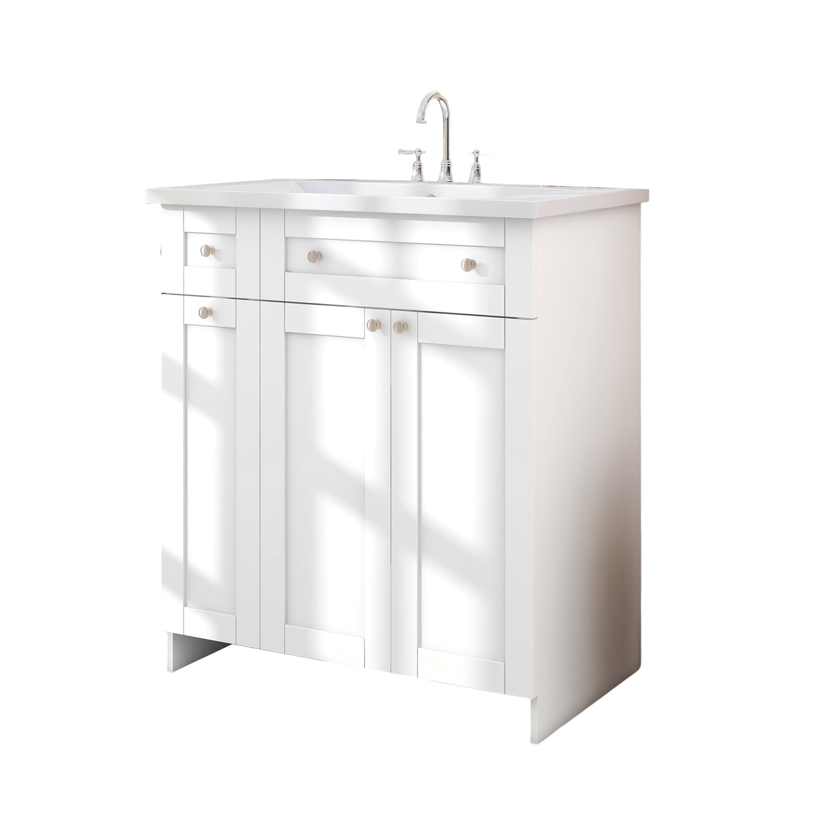 Rugerasy Wood Bathroom Vanity locker With Single Sink Waterproof ...