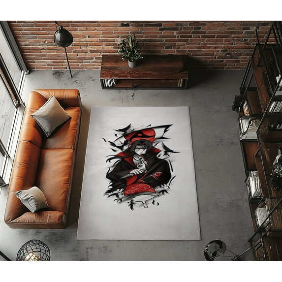 Rugfest Anime Dark Intense Washable Rug - Non-Slip Backing, Easy to ...