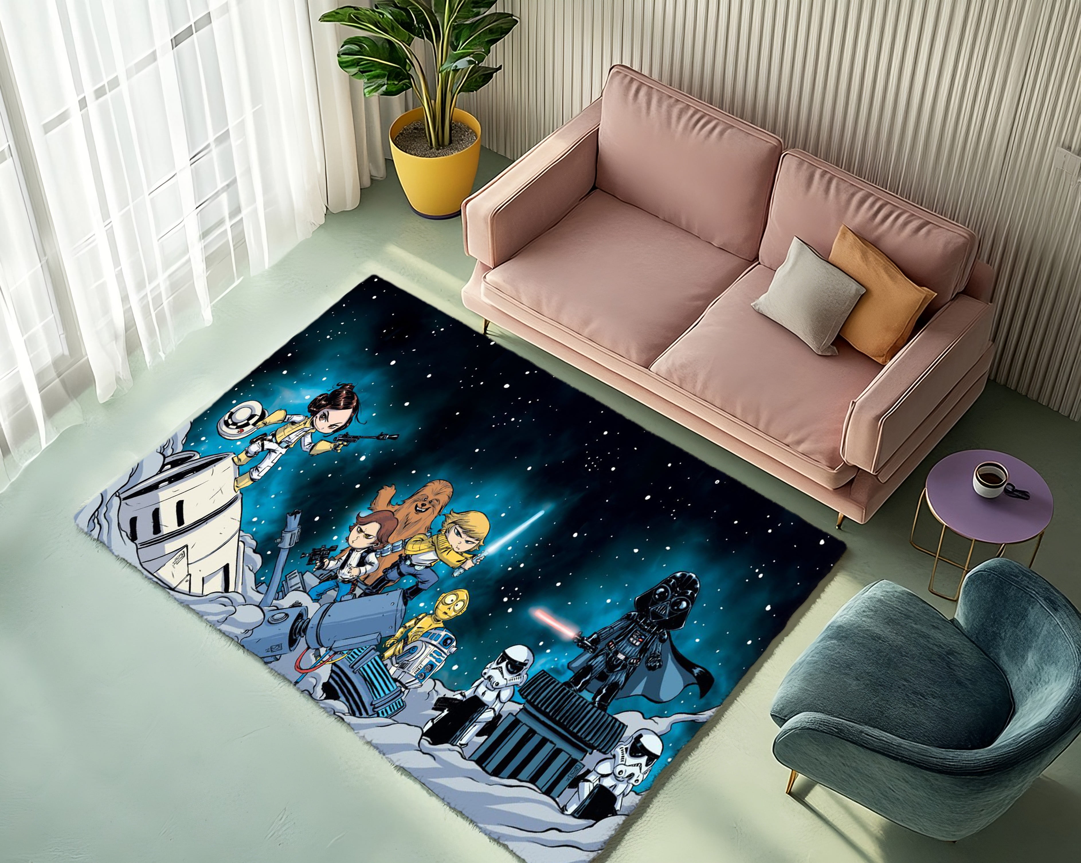 Rugfest Galactic Animated Adventure Washable Rug - Non-Slip Backing ...