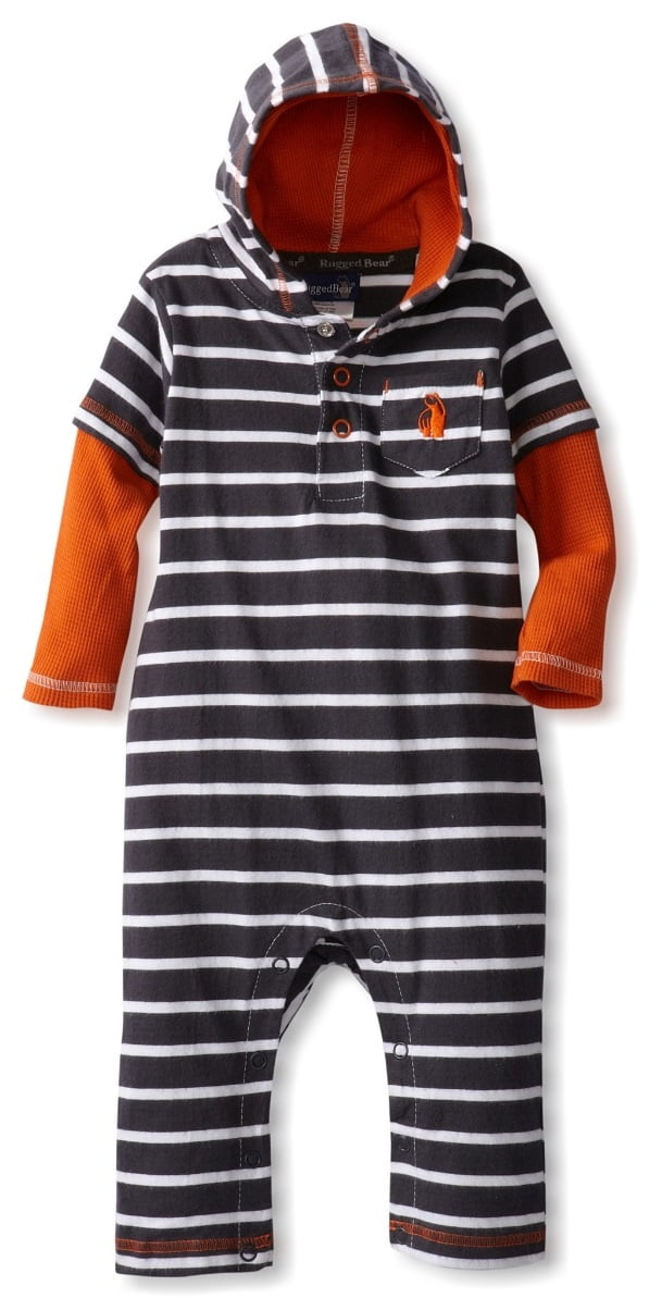 Rugged Bear Baby Boys Interlock Coverall with Thermal Two Fer Sleeves ...