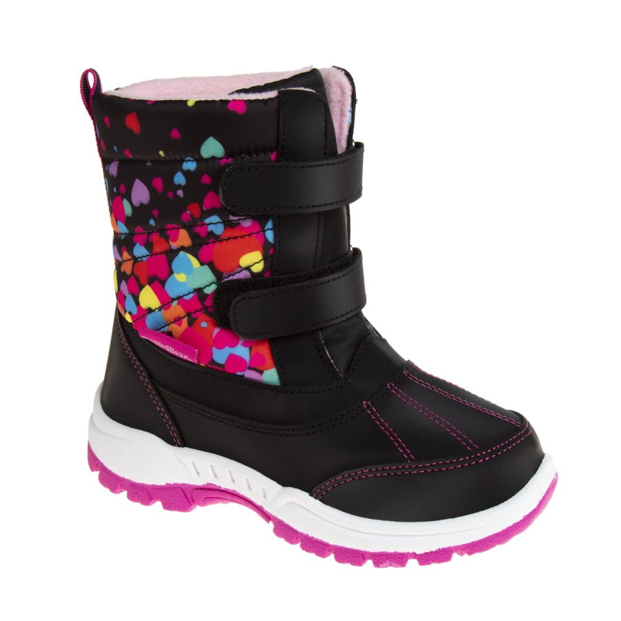 Rugged Bear Girls Snow Boots - BLACK MULTICOLOR, 12 - Walmart.com