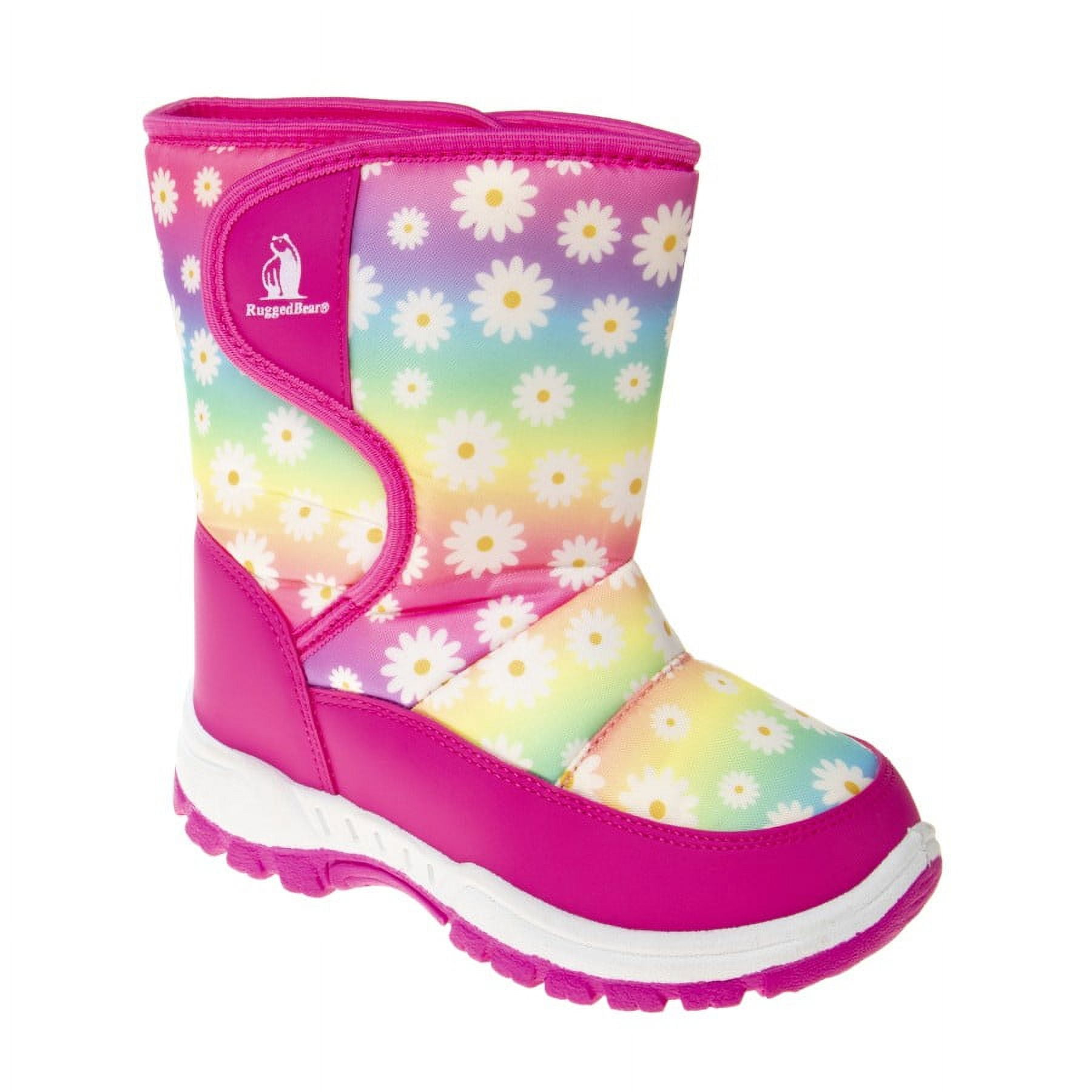 Rugged Bear Girls Synthetic Hook & Loop Snow Boots - Walmart.com
