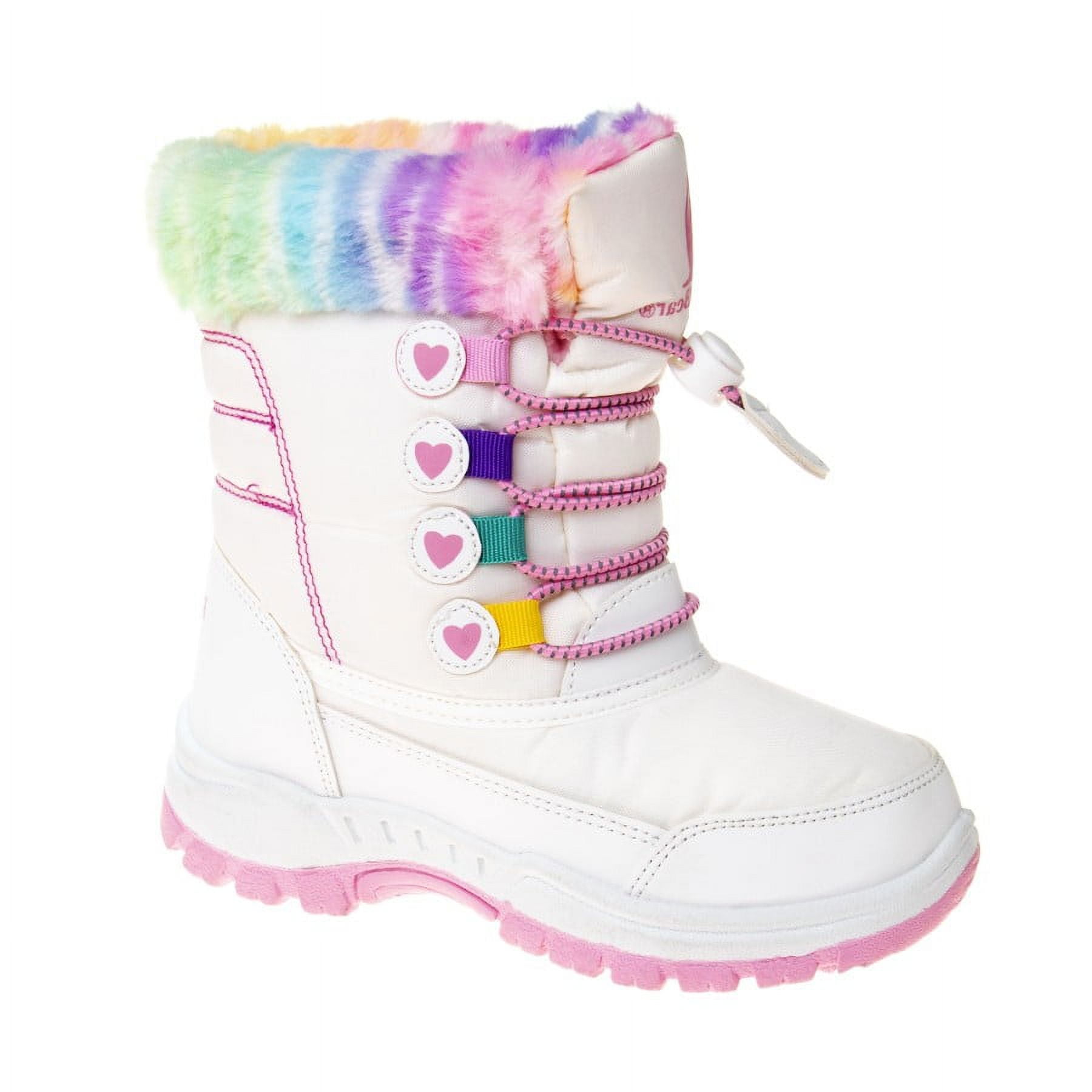 Rugged Bear Winter Kids Girls' Snow Boots - WHITE MULTI, Size 13, Slip ...