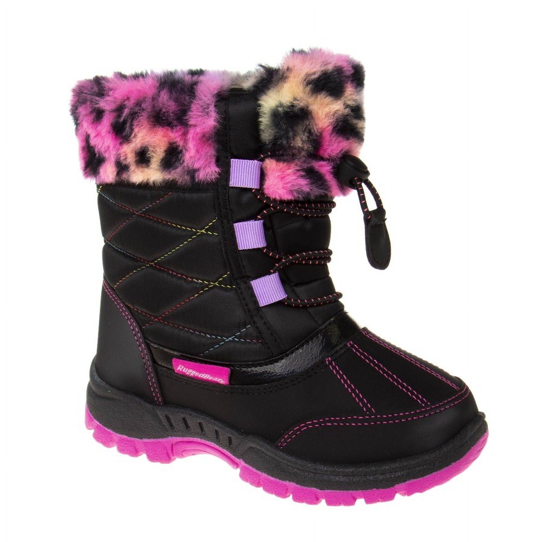 Rugged Bear Toddler Girls Synthetic Snow Boots with Bungee Cord Closure ...