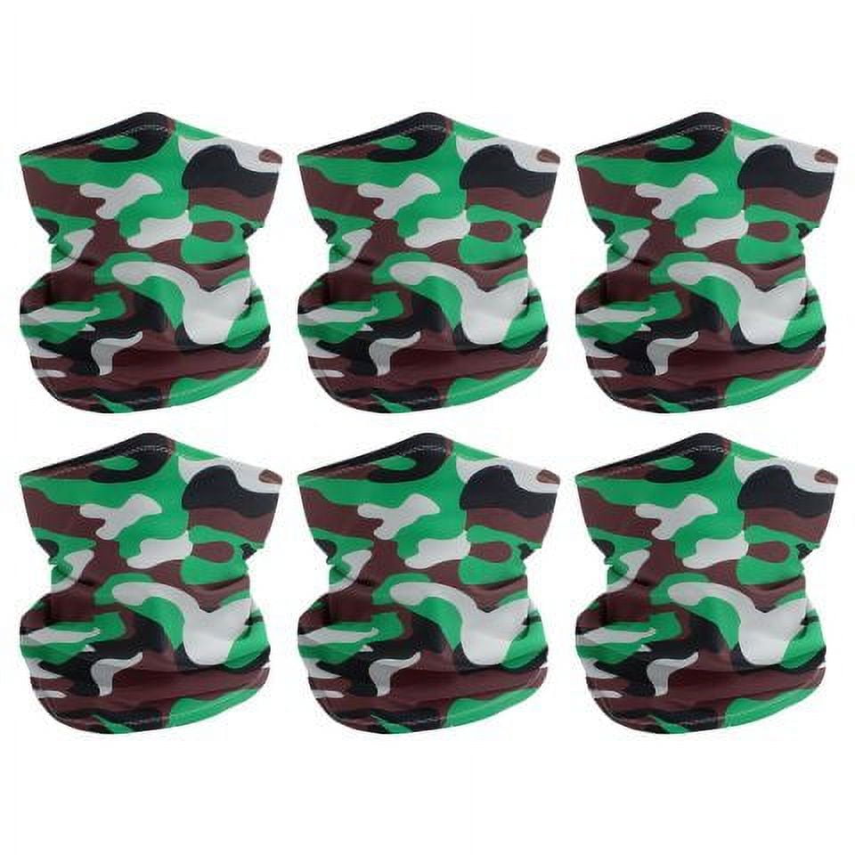 Rugged Blue 6 Pack Camo Multipurpose Neck Gaiter Bandana Face Mask ...