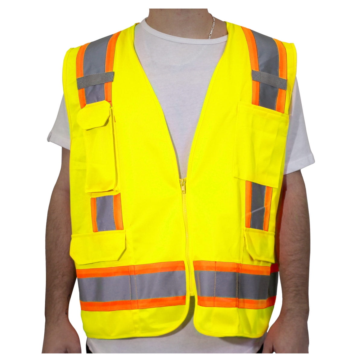 Rugged Blue Class 2 High-Vis Two-Tone Surveyor Safety Vest Hi-Viz ...