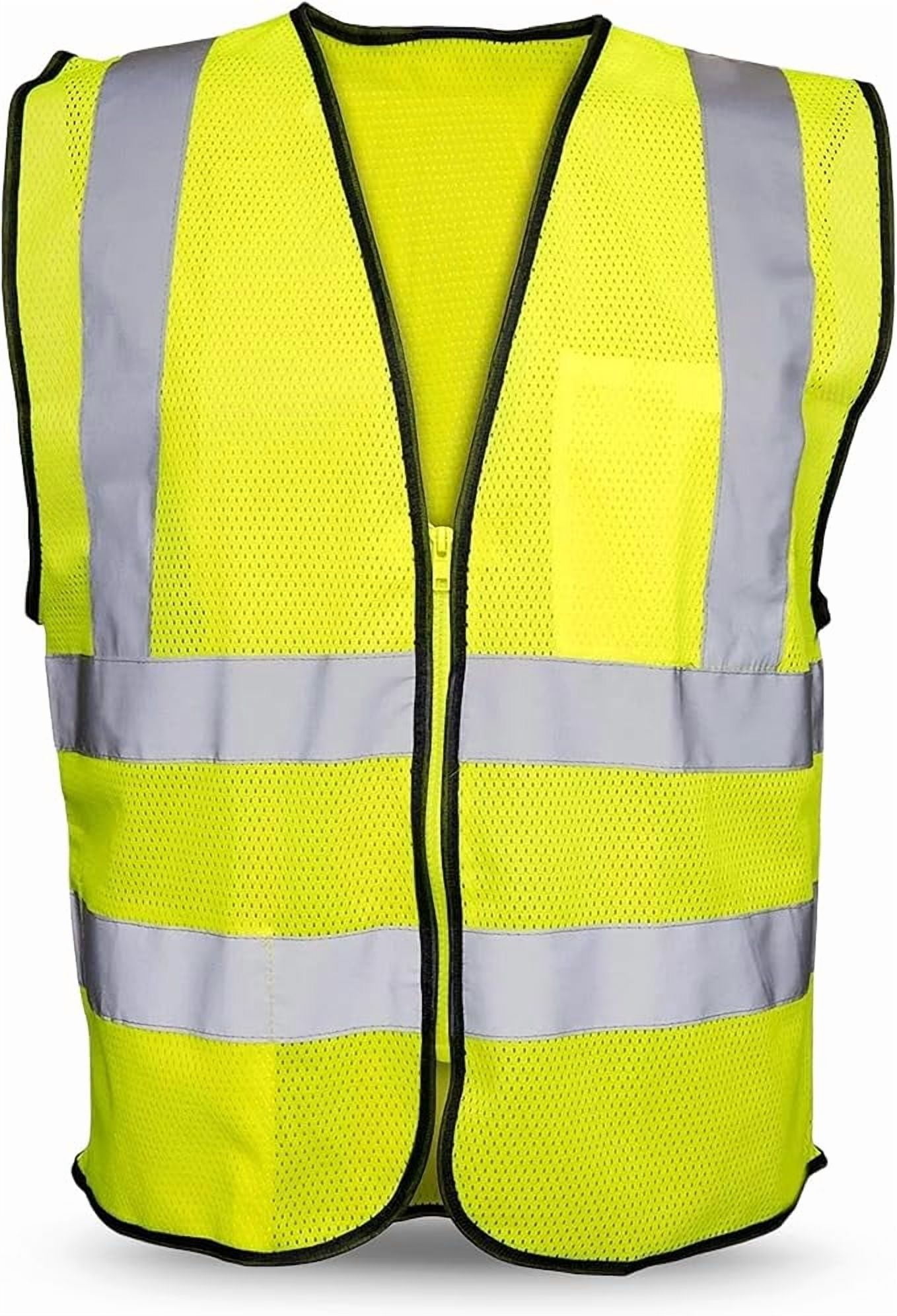 Rugged Blue Class 2 Horizontal Striped Mesh Safety Vest Hi-Viz Yellow ...
