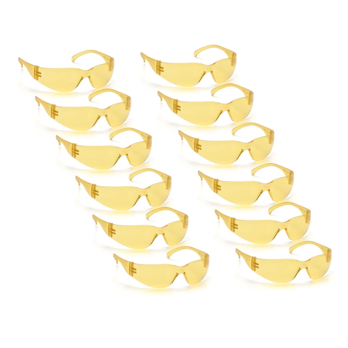 Rugged Blue Diablo Protective Eyewear Safety Glasses - Amber - 12PK ...