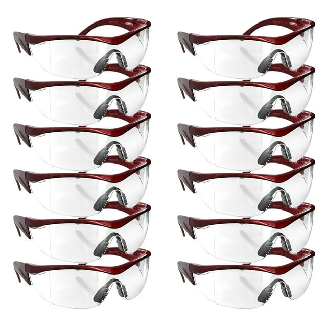 Rugged Blue Navigator Protective Eyewear Safety Glasses - Red Clear 12 ...