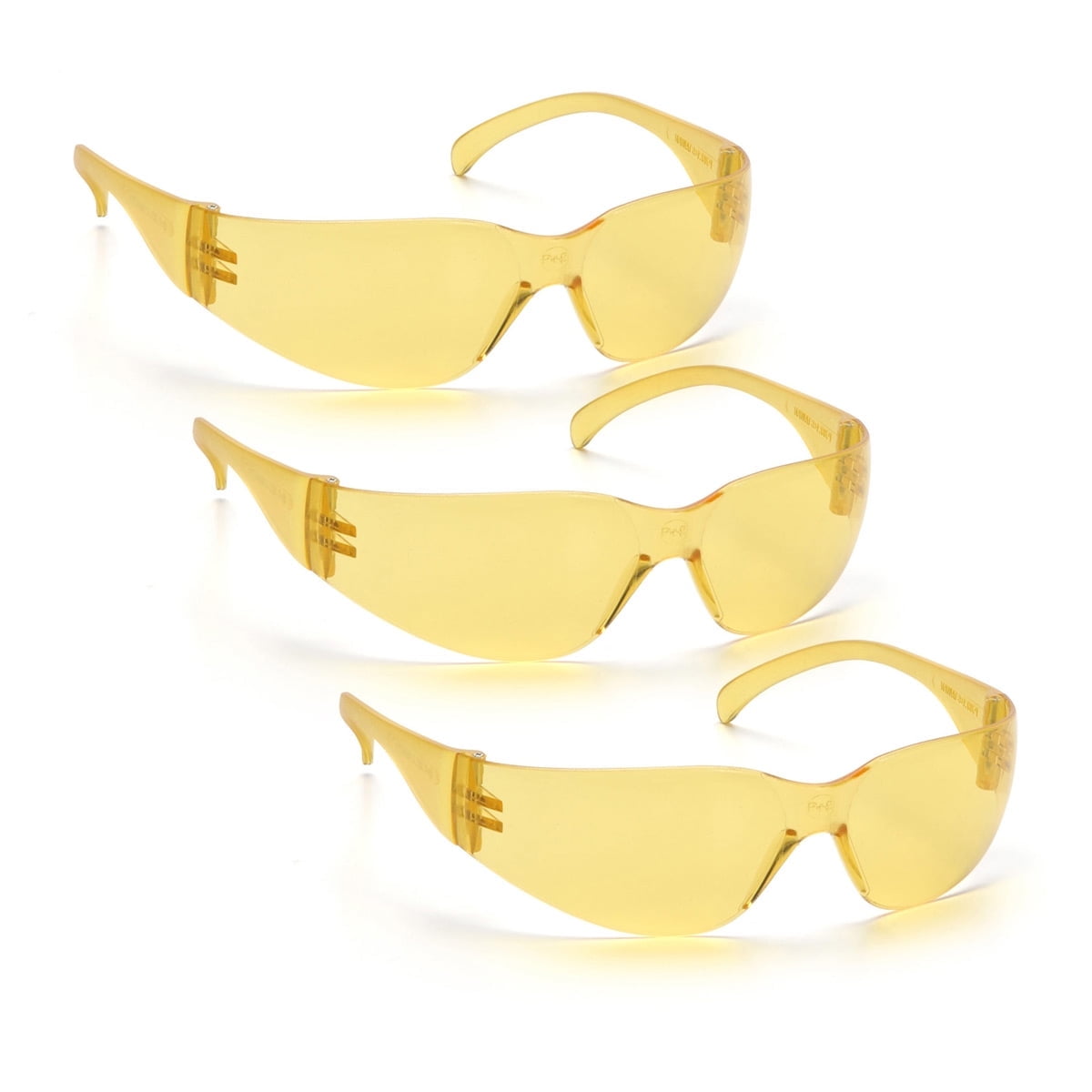 Rugged Blue Protective Eyewear Diablo Safety Glasses - Yellow - 3 PK ...