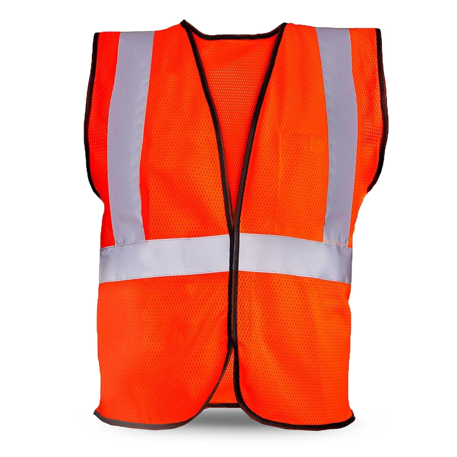 Polyester Mesh Orange Safety Vest for Men - LXL | ANSI Certified Class ...
