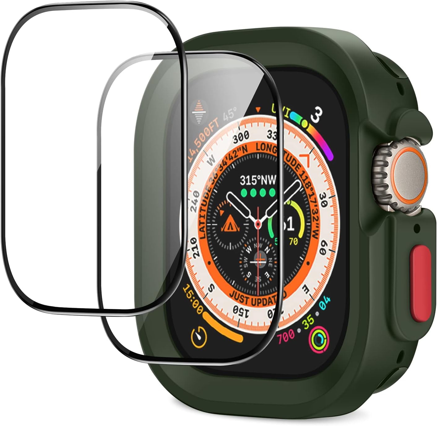 Rugged Case Compatible with Apple Watch Ultra 49mm Case with 2 Pack ...