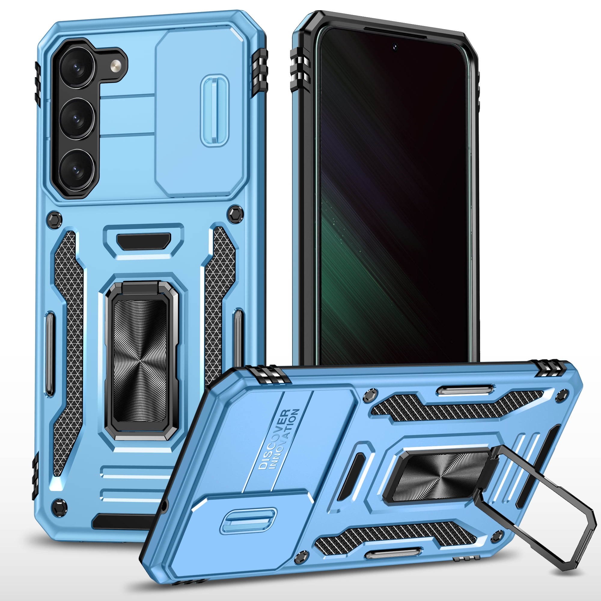 Rugged Case for Samsung Galaxy A16 5G, Sliding Lens Camera Cover Protection, Ring Kickstand ...