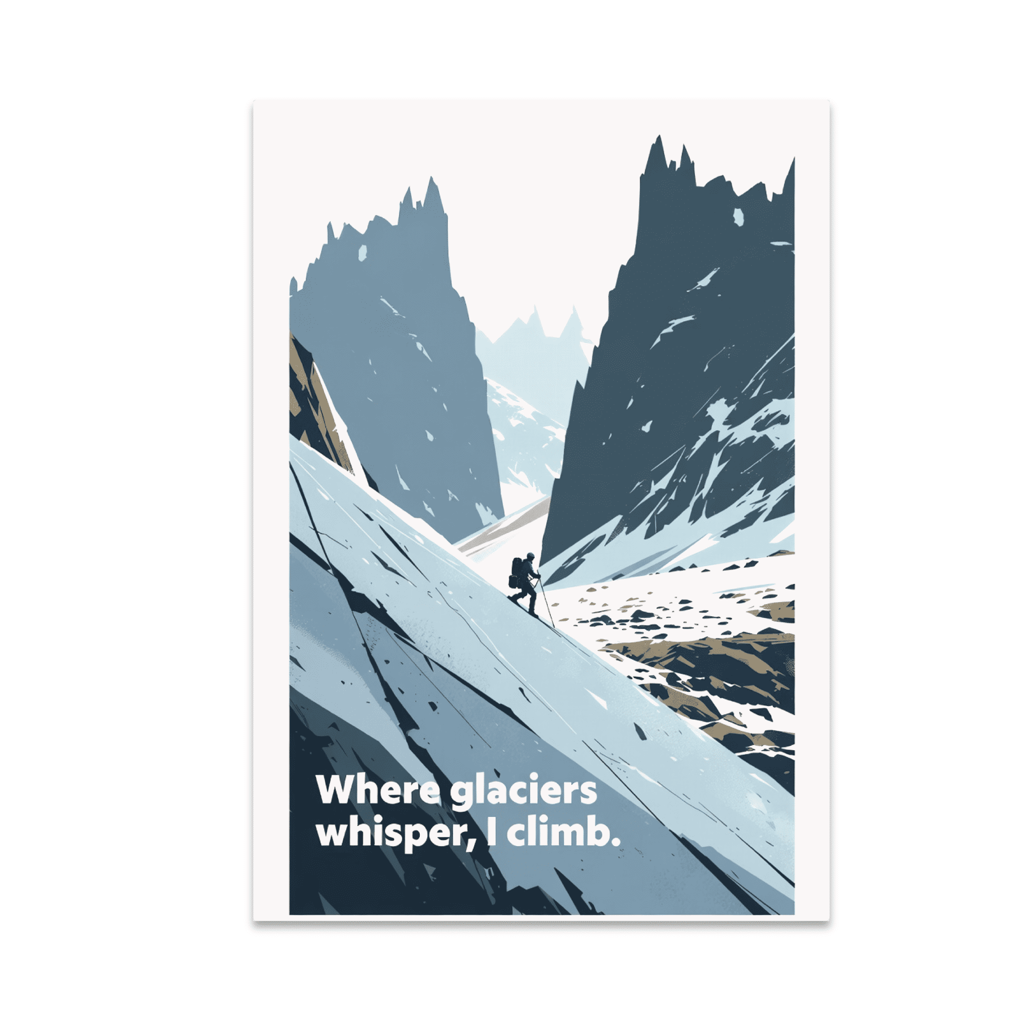 Rugged Climbing Wall Art - Alpine Climber - 13x19 Poster Print ...