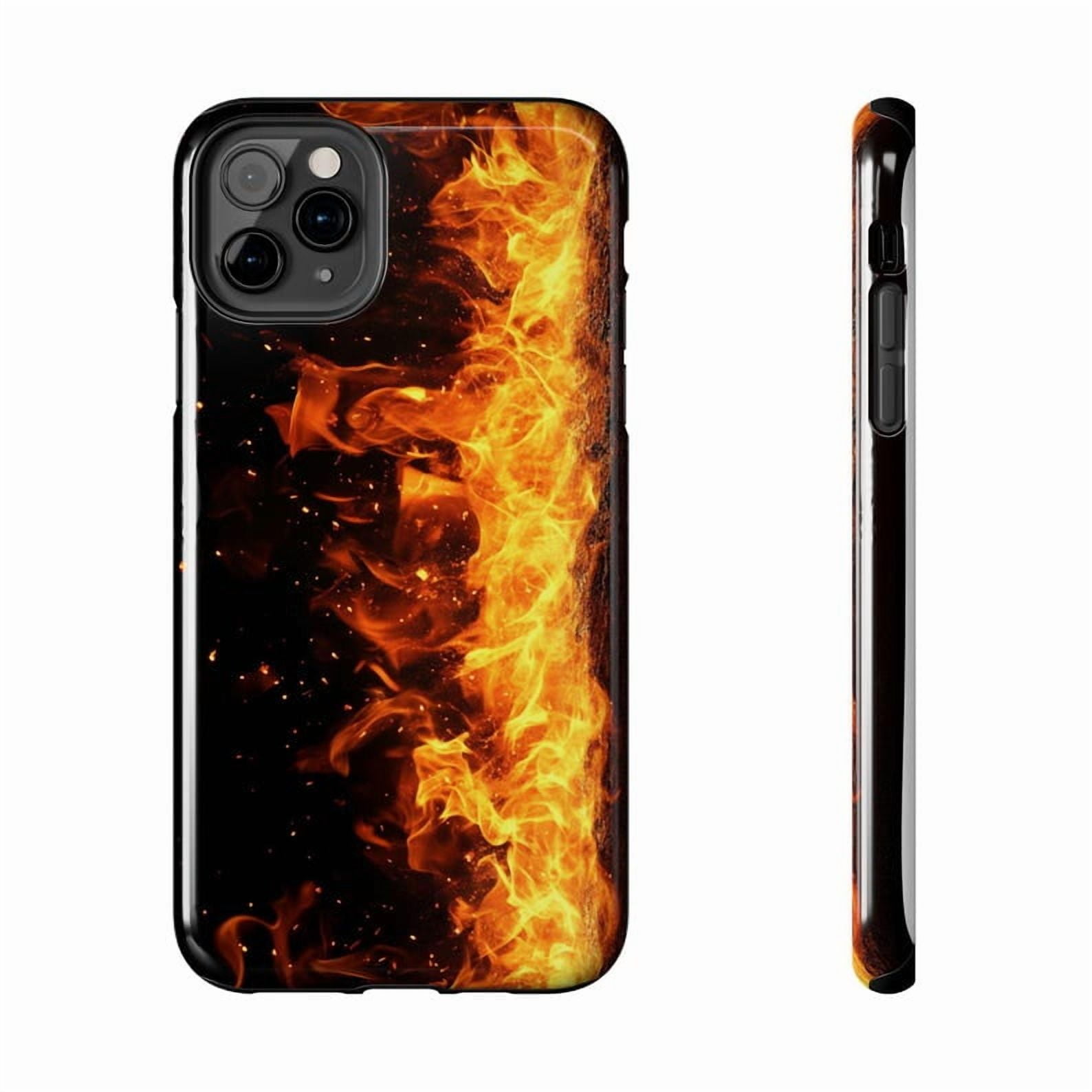Rugged Fire Flame Protective Artwork Phone Case for iPhone 11 to 17 ...
