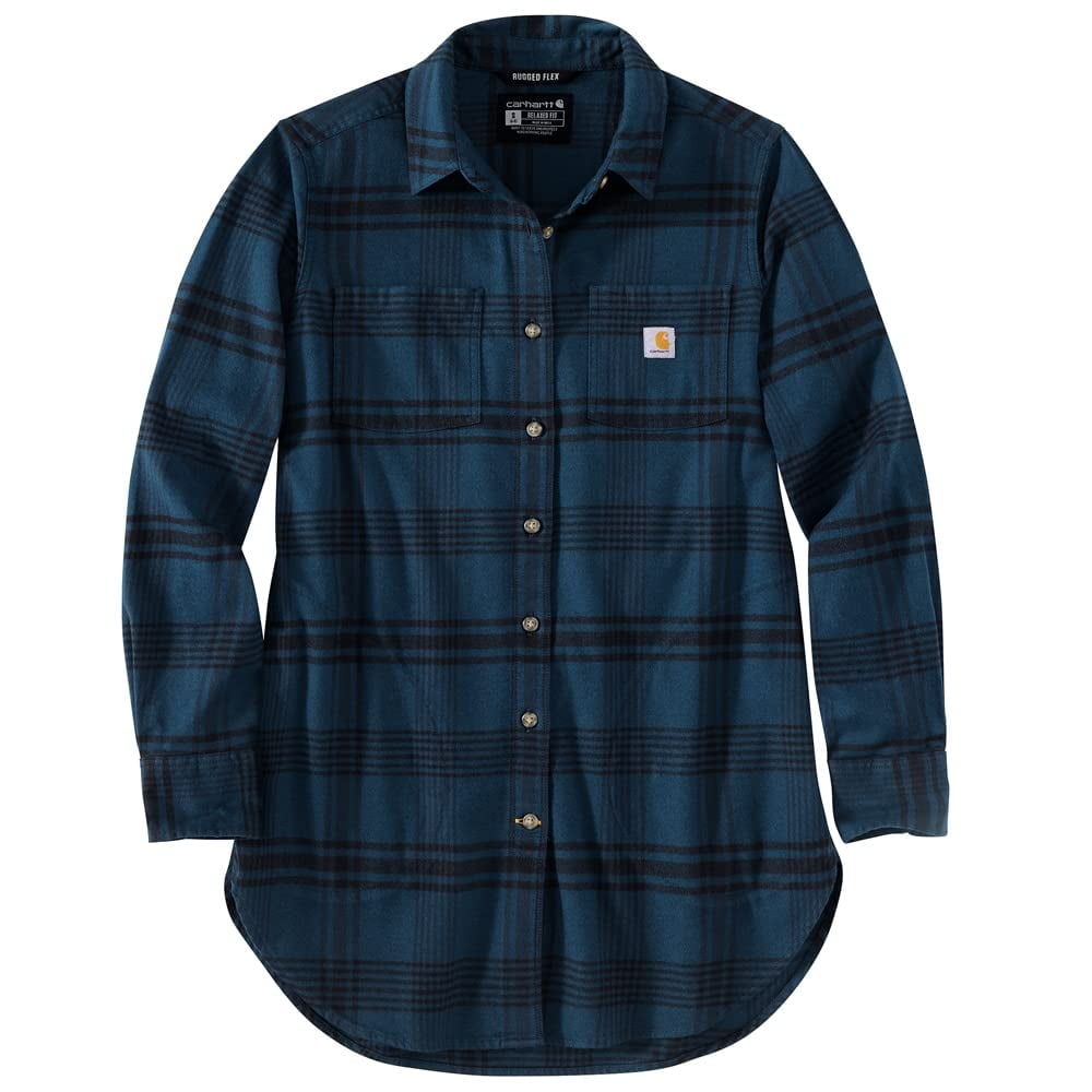 Rugged Flex® Relaxed Fit Midweight Flannel Long-Sleeve Plaid Tunic ...