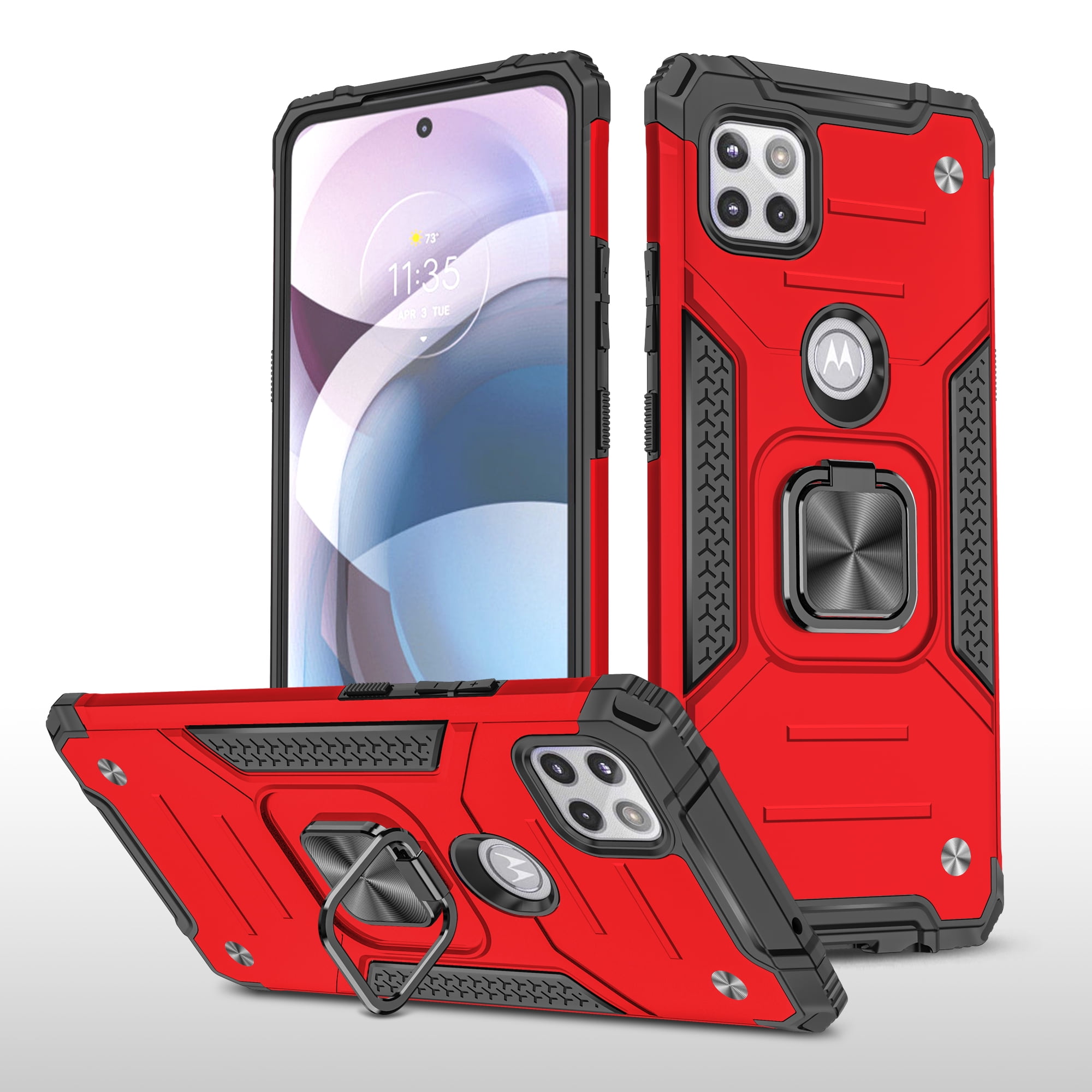 Rugged Hybrid Case for Motorola Moto One 5G Ace Case,Full Body ...