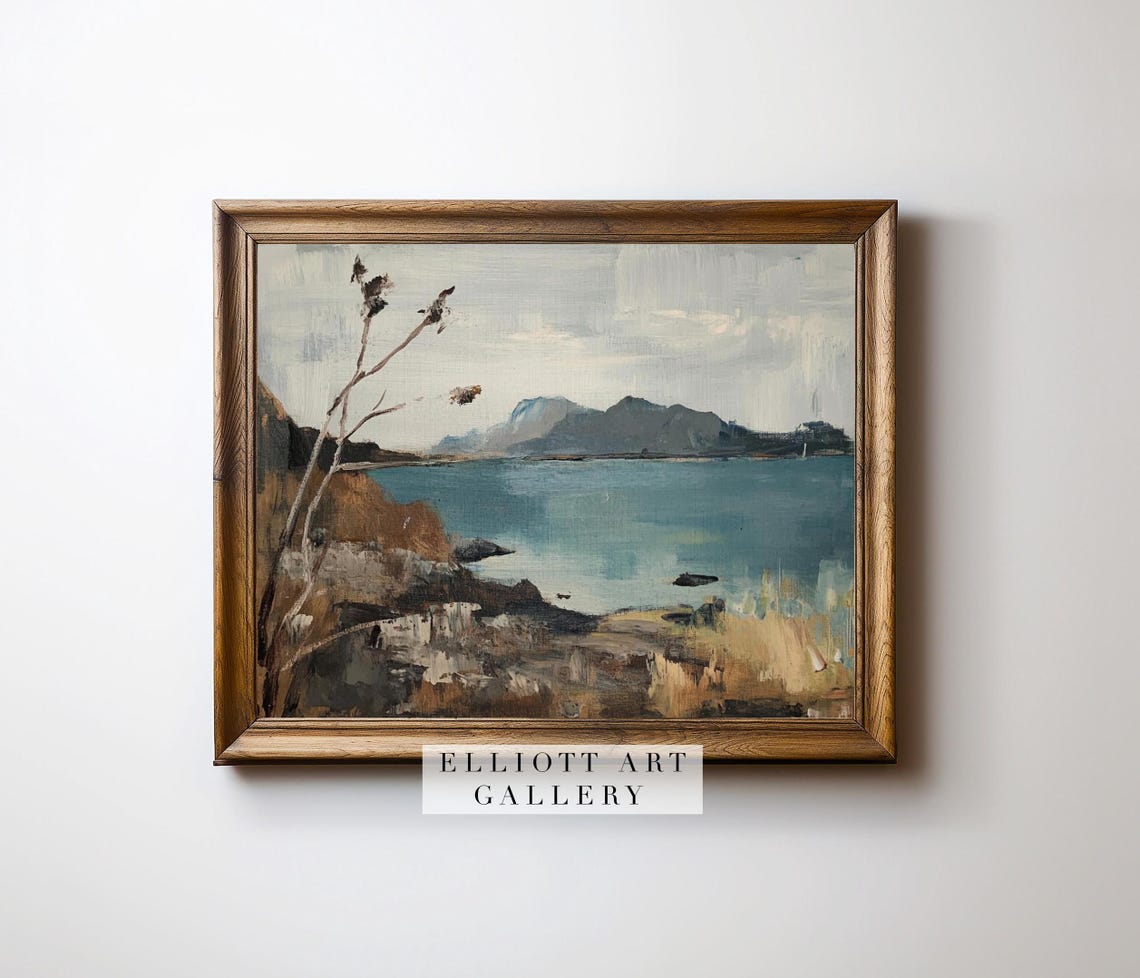Rugged Lake Print Poster Coastal Vintage Poster Antique Art E1 ...