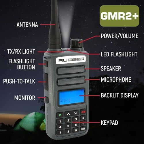 Rugged Radios GMRS Two Way Handheld Radio Walkie Talkie for Hiking ...