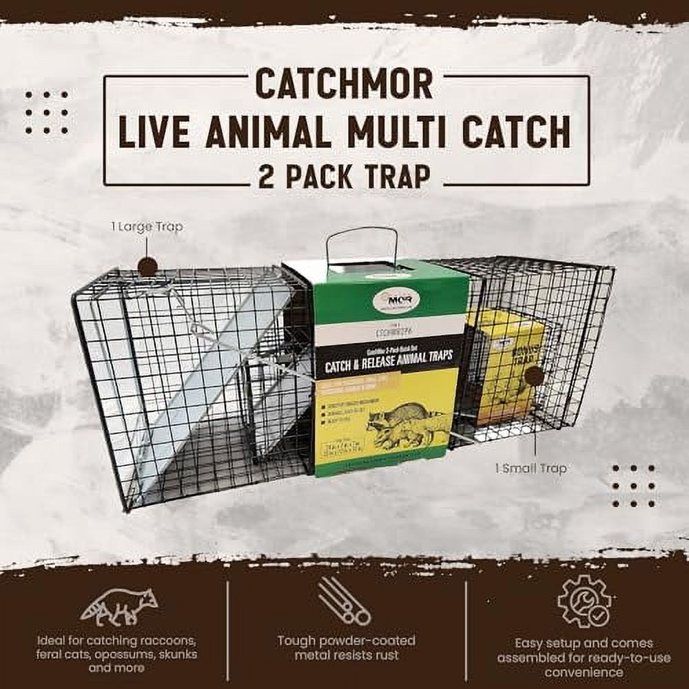 Rugged Ranch CatchMor Live Animal Multi Catch 2 Pack Trap, 1 Large & 1 ...