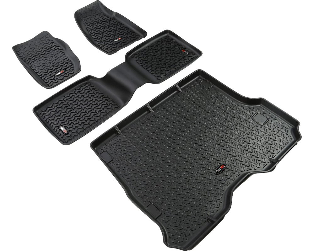 Rugged Ridge 12988.30 Floor Liner, Front/Rear/Cargo; Black, 1984-2001 ...