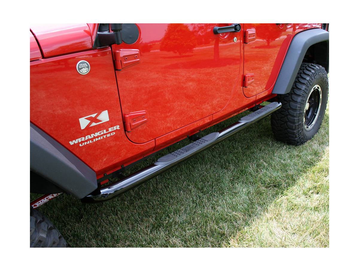 Rugged Ridge by RealTruck 3" Tube Side Steps for Wrangler JKU 4-Door ...