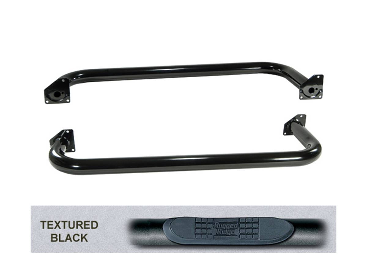 Rugged Ridge by RealTruck 3" Tube Side Steps for Wrangler TJ | Textured ...