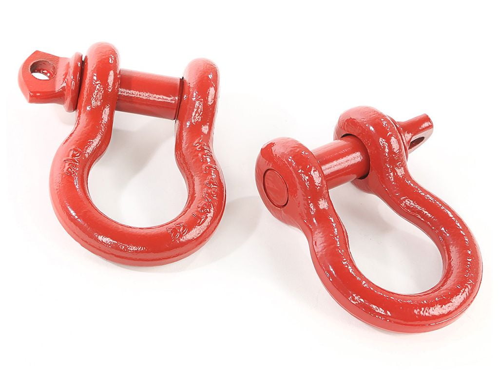 Rugged Ridge by RealTruck D-Ring Shackle Kit | 3/4", Red, Steel, Pair ...