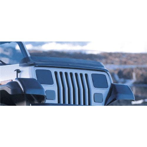 Rugged Ridge Hood Bug Deflector, Smoked Acrylic, Fits 1987-2006 Jeep ...
