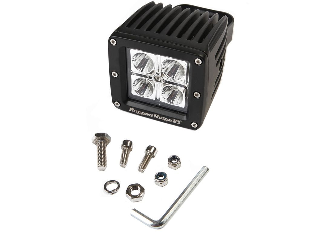 Rugged Ridge LED Light Kit, 3 Inch Cube, 16 Watt, 840 Lumens, Driving ...