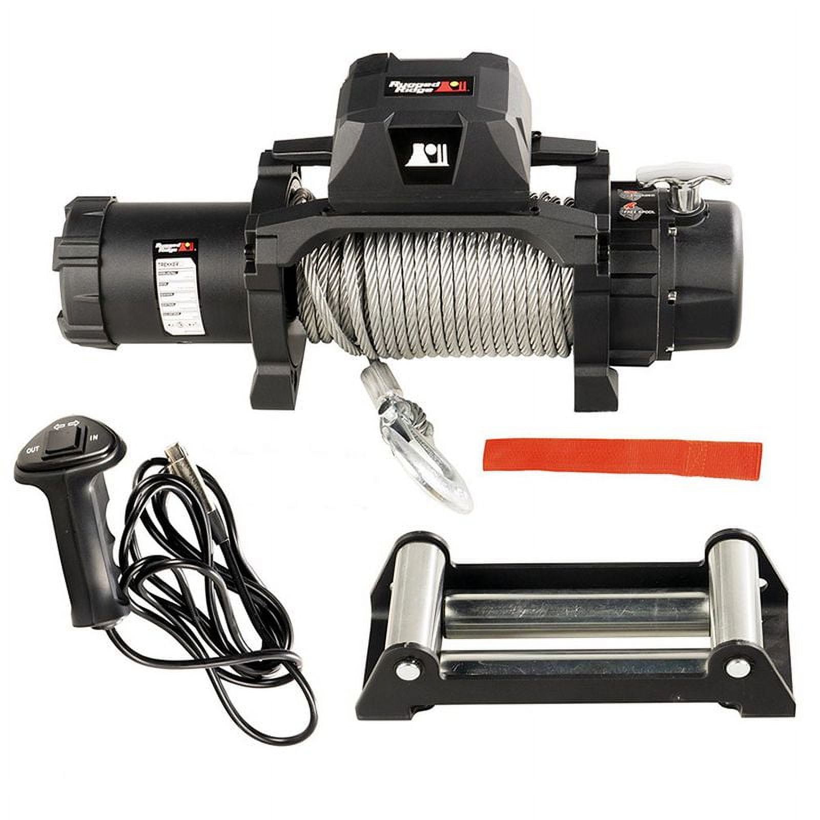 Rugged Ridge by RealTruck | TreKKer Winch, 10,000 Lbs, Cable, Ip68 Waterproof, Wired Remote ...