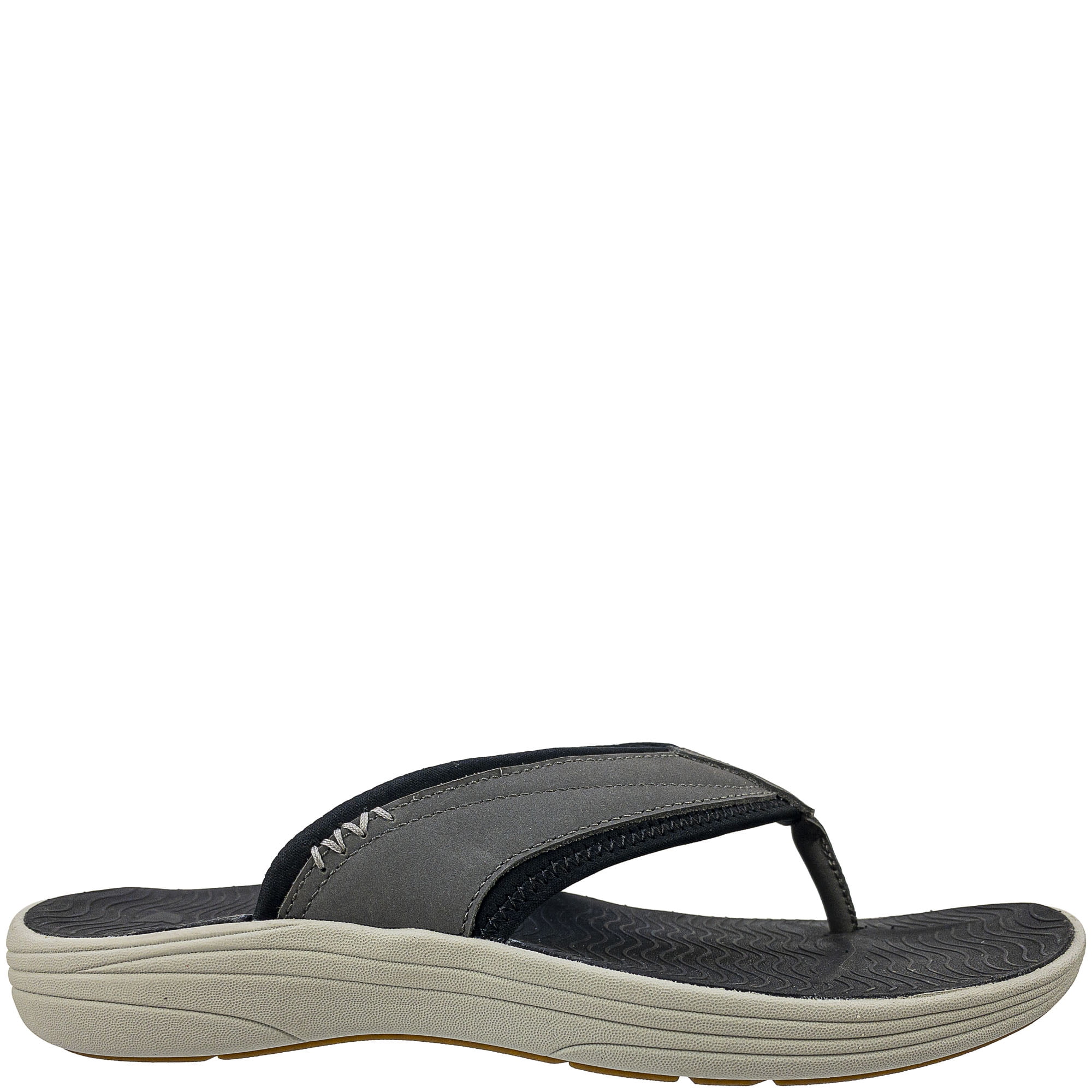 Rugged Shark KARIBA Men's Leather Boat Sandal, Black-Grey Men's Size 11 ...