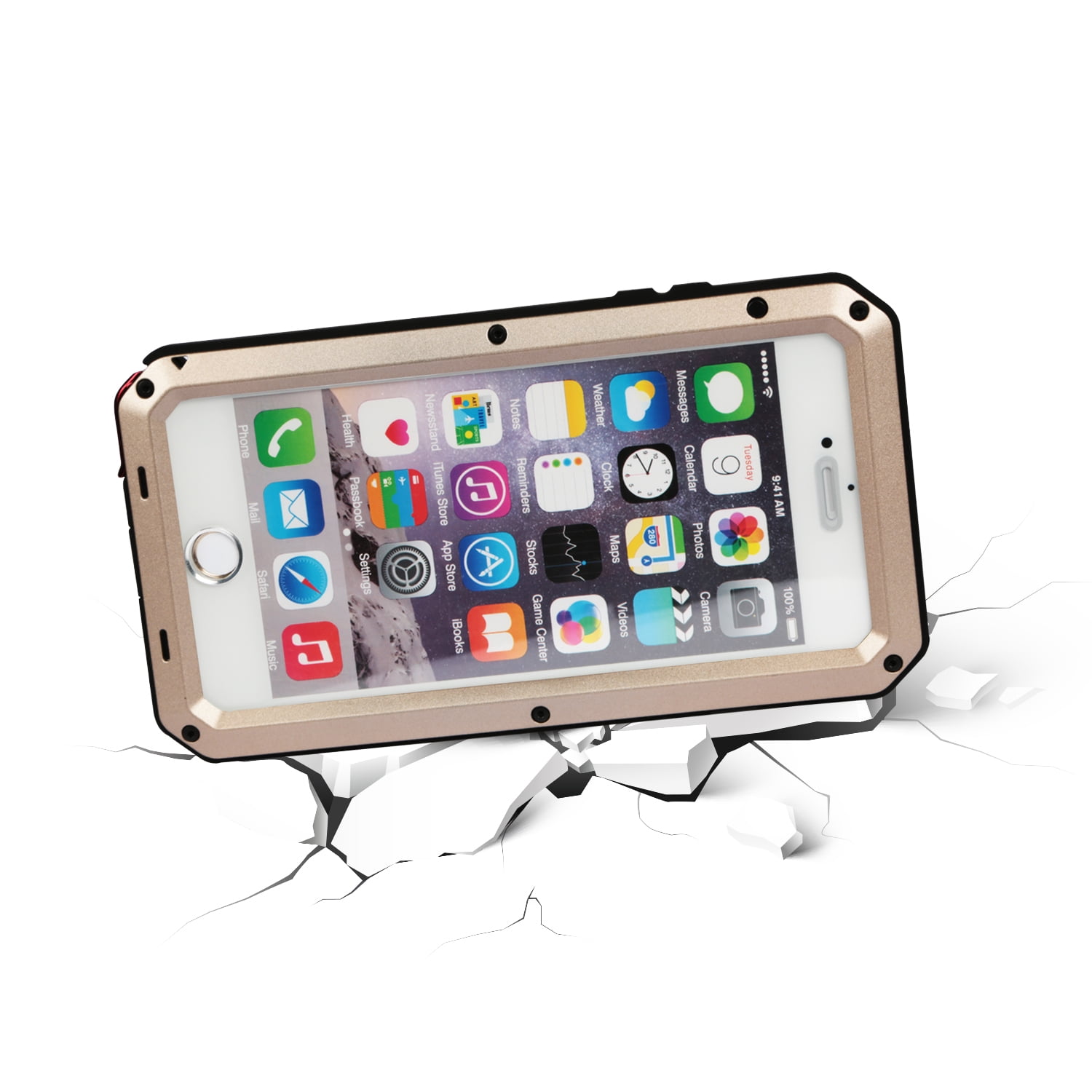 Rugged Shock-Resistant Hybrid Full Cover Case For iPhone 7 - Gold ...