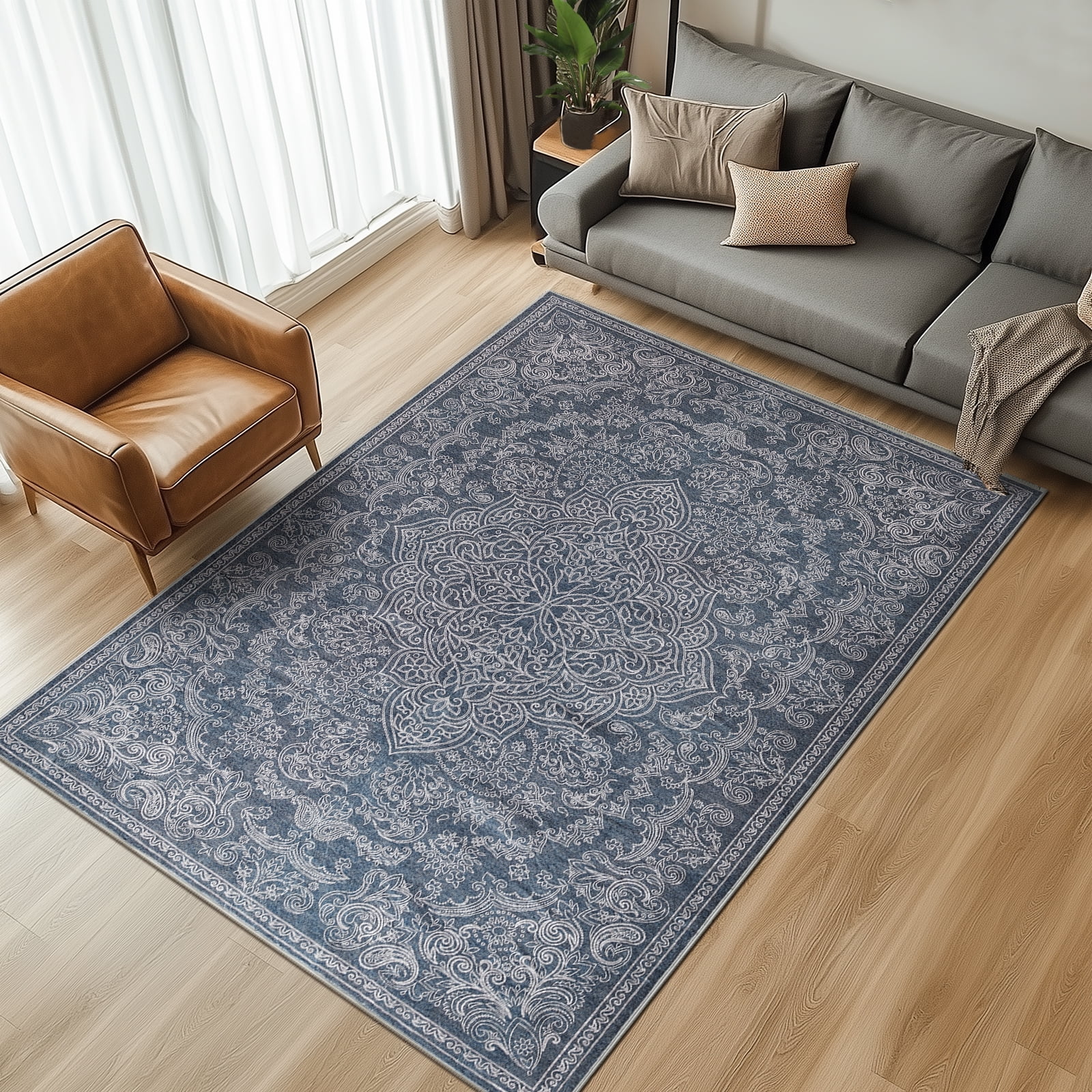 RUGKING Area Rug 5x7 Indoor Retro Floor Decor Carpet Washable Orental ...