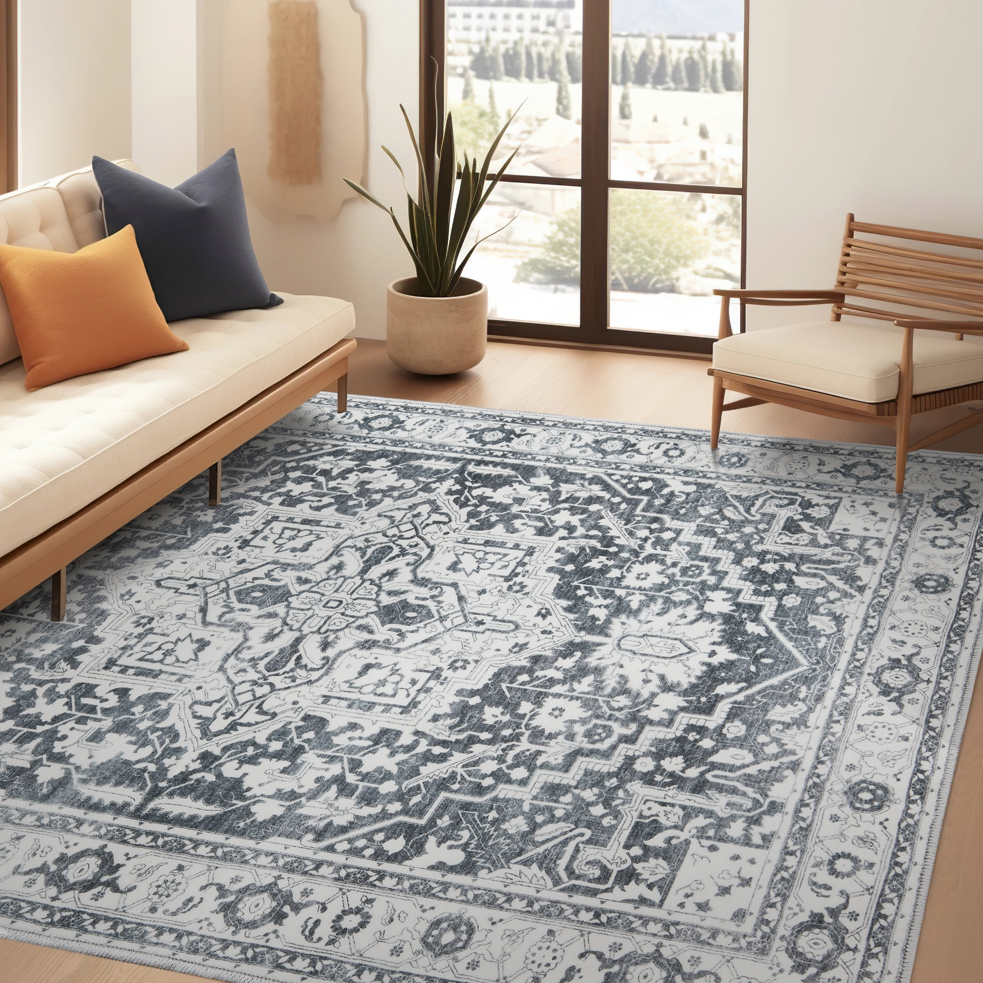 RUGKING Area Rug 5x7 Persian Vintage Rug Indoor Floor Print Home Floor ...