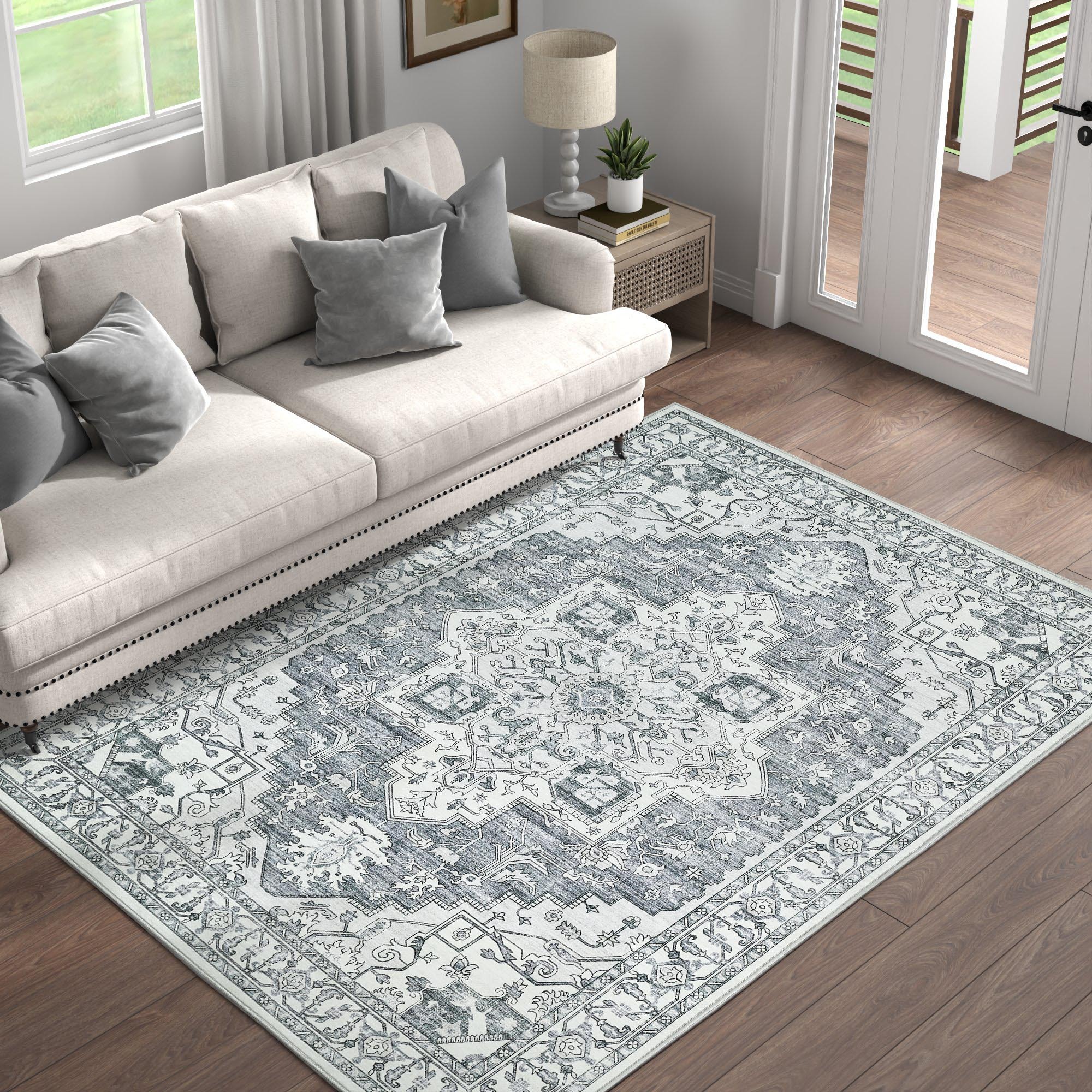 RUGKING Area Rugs For Living Room 5X7 Washable Orental Rug Thin Vintage ...