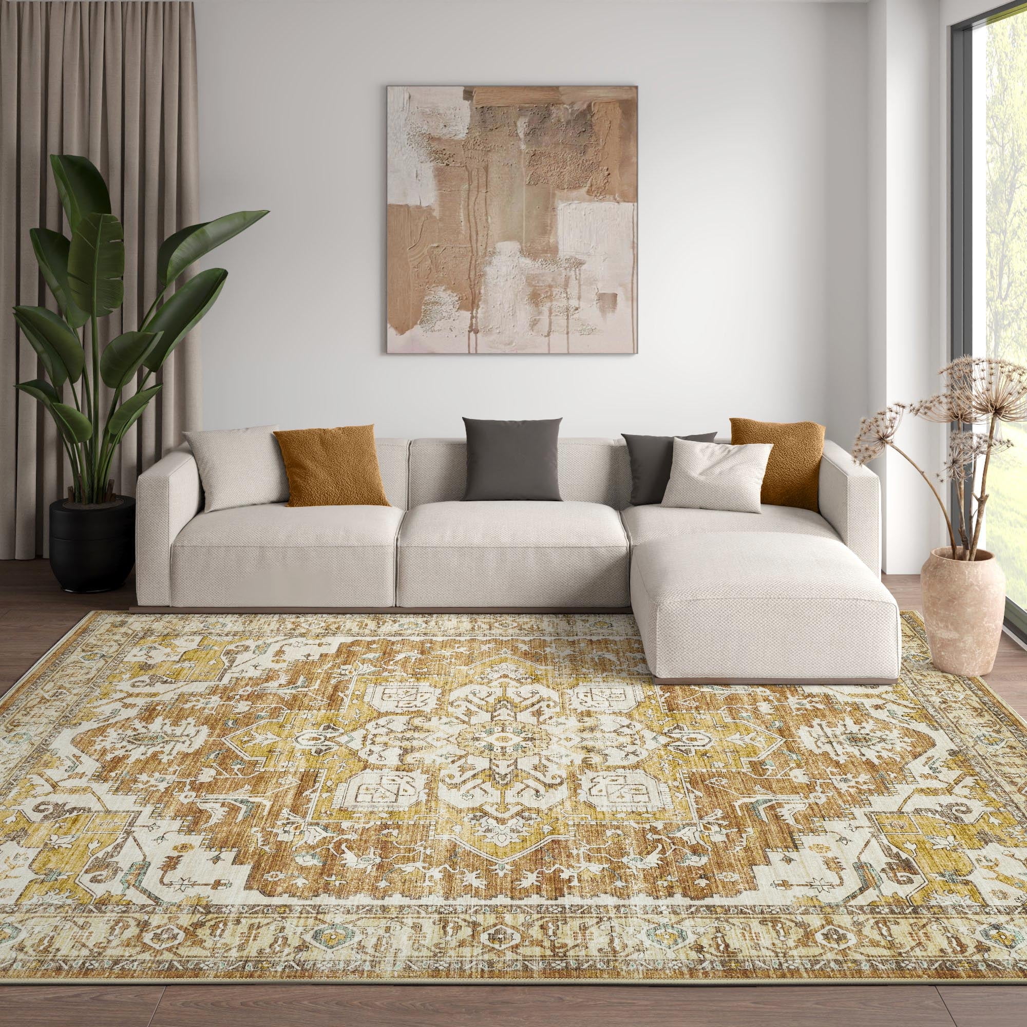 RUGKING 8x10 Area Rugs for Living Room Washable Orental Rug Thin ...