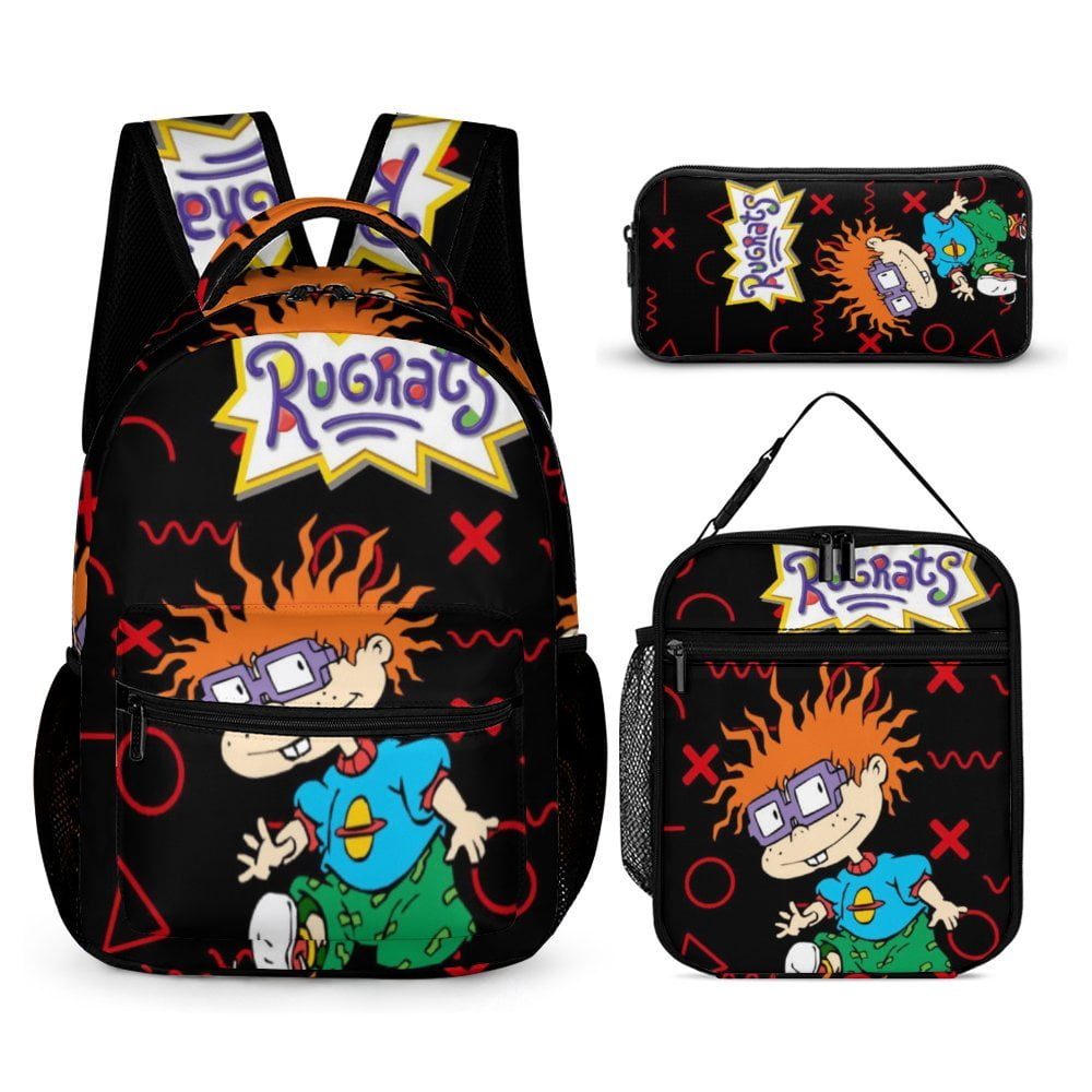 Rugrats 3 Piece Backpack Set School Bag Combination Travel Daypack Set ...