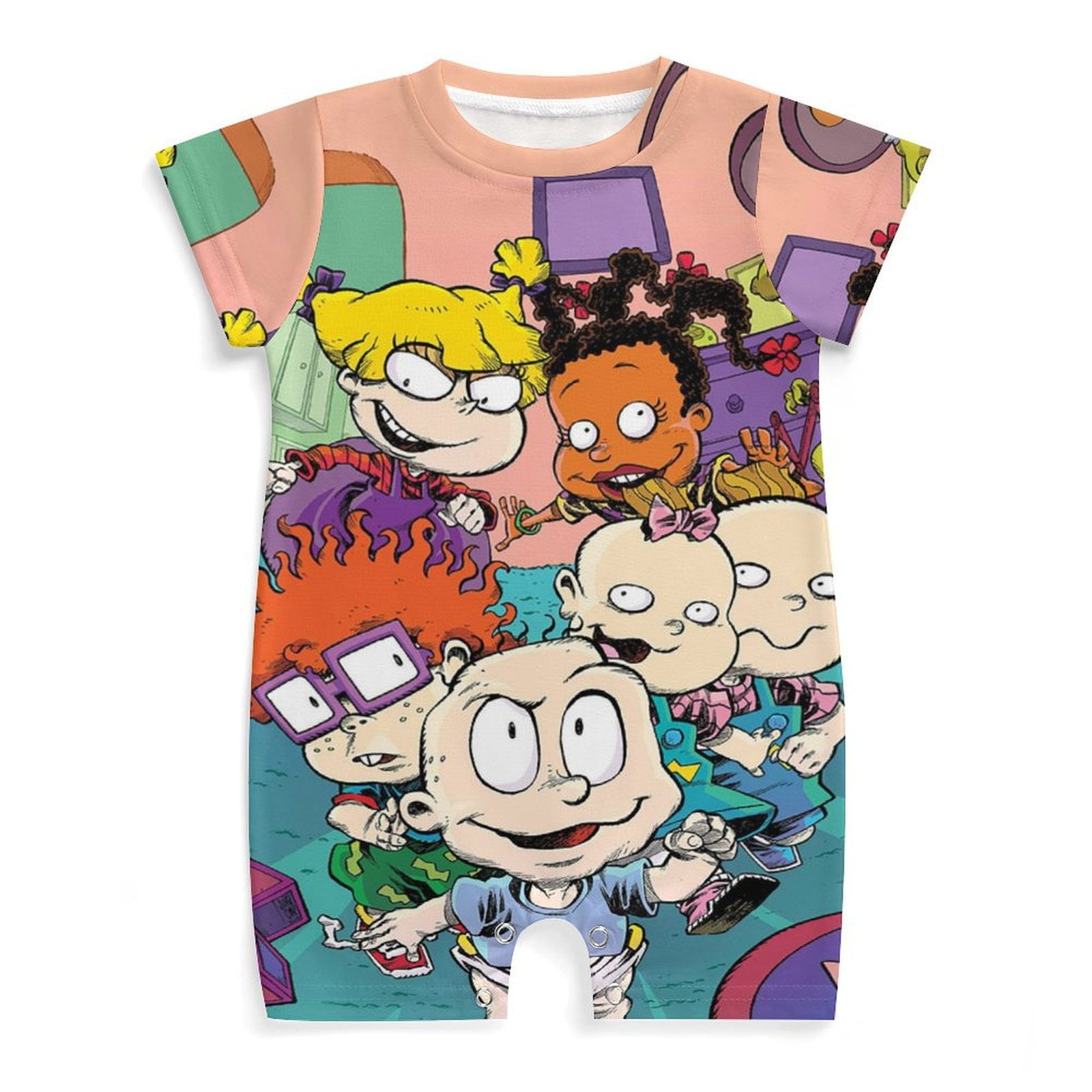 Rugrats Baby Boy Girl Short Sleeve Romper Clothing Set Print Cartoon ...