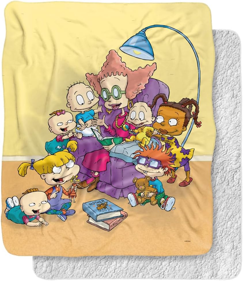 Rugrats Blanket, 50"x60" Rugrats Get Caught Reading Silky Touch Sherpa ...