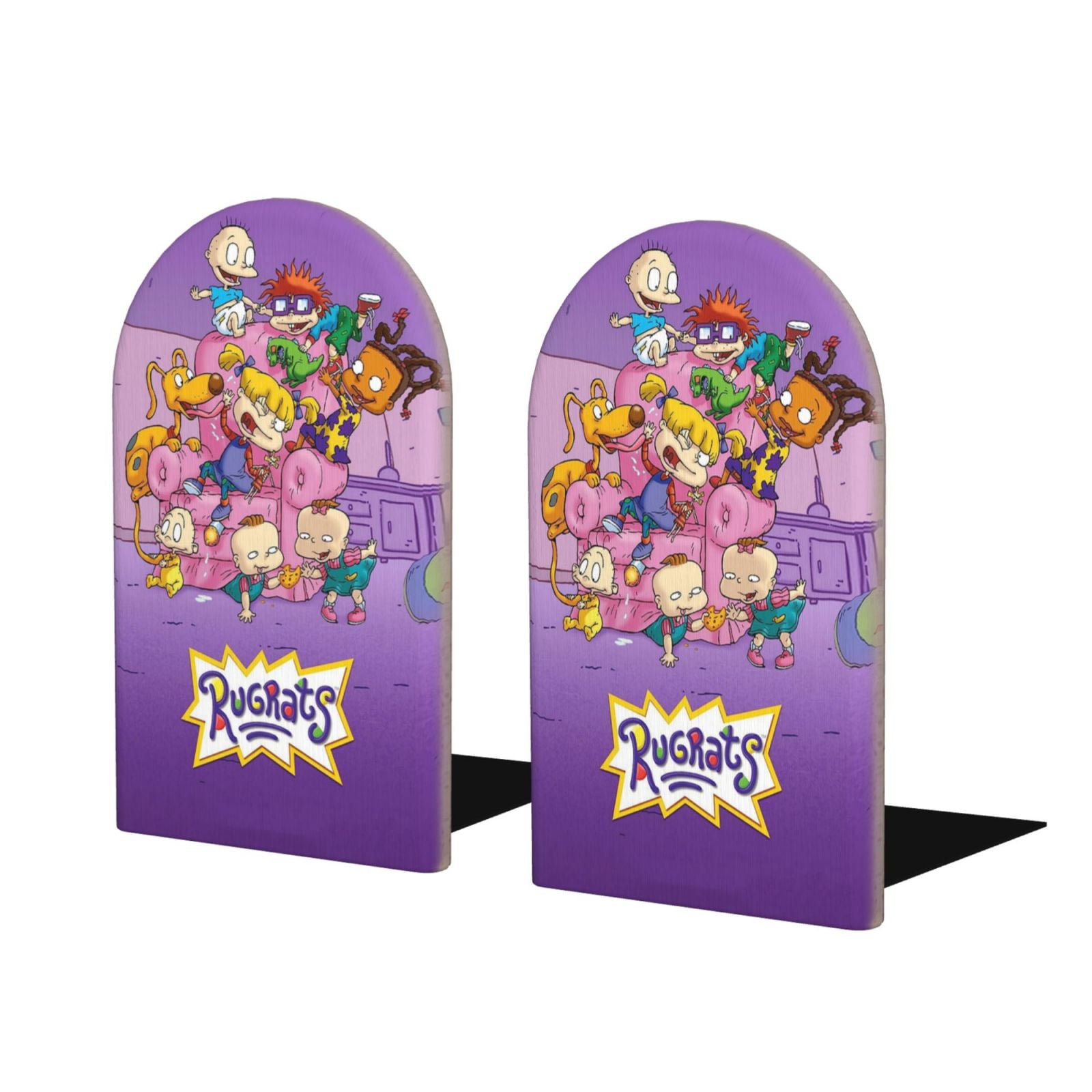 Rugrats Bookends Wood Book Divider Shelves Non-Skid Book Stand 2 Pieces ...