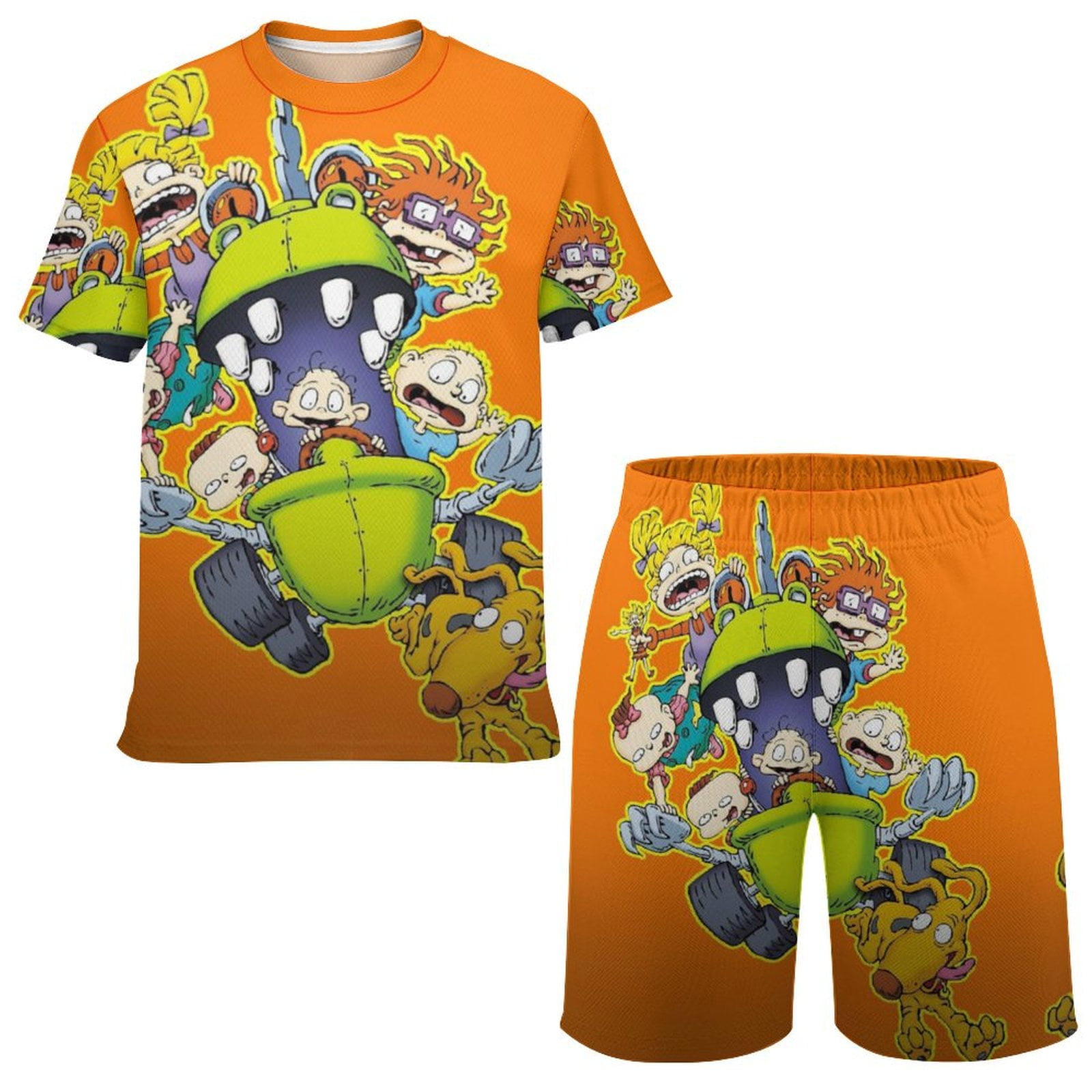 Rugrats Boys Short Sleeve Mesh T-Shirt And Shorts Outfit Set Summer ...