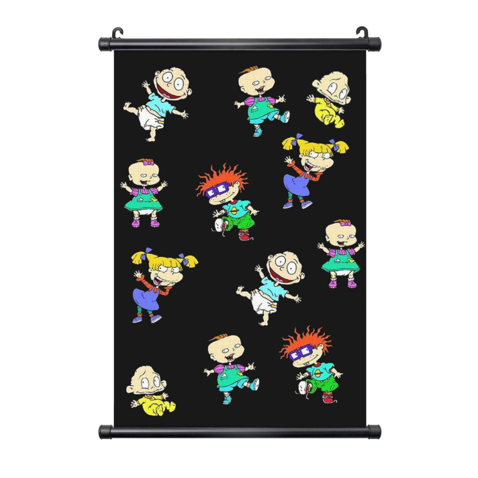 Rugrats Cartoon Black Plastic Shaft Hanging Poster Decor Canvas Wall ...