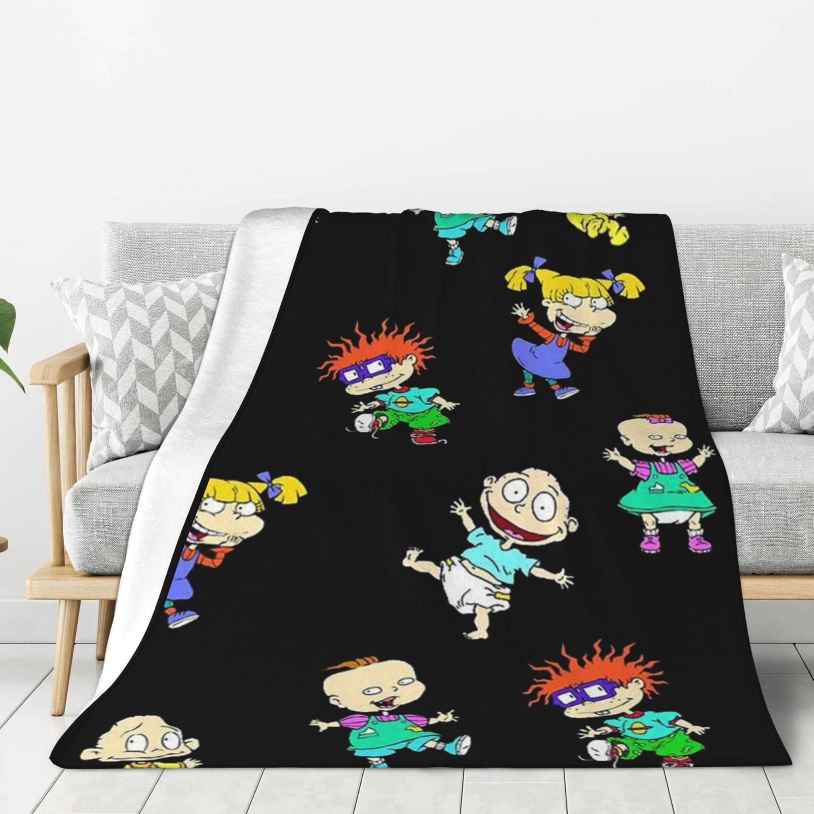 Rugrats Cartoon Blanket Cozy Soft Fleece Flannel Bed Blanket All Season ...