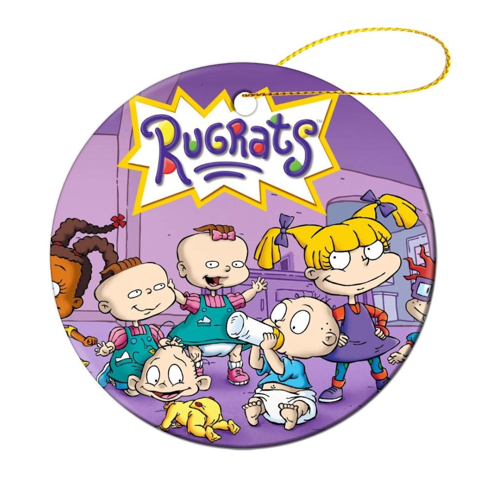 Rugrats Cartoon Round Christmas Tree Hanging Decor Ceramic Xmas ...