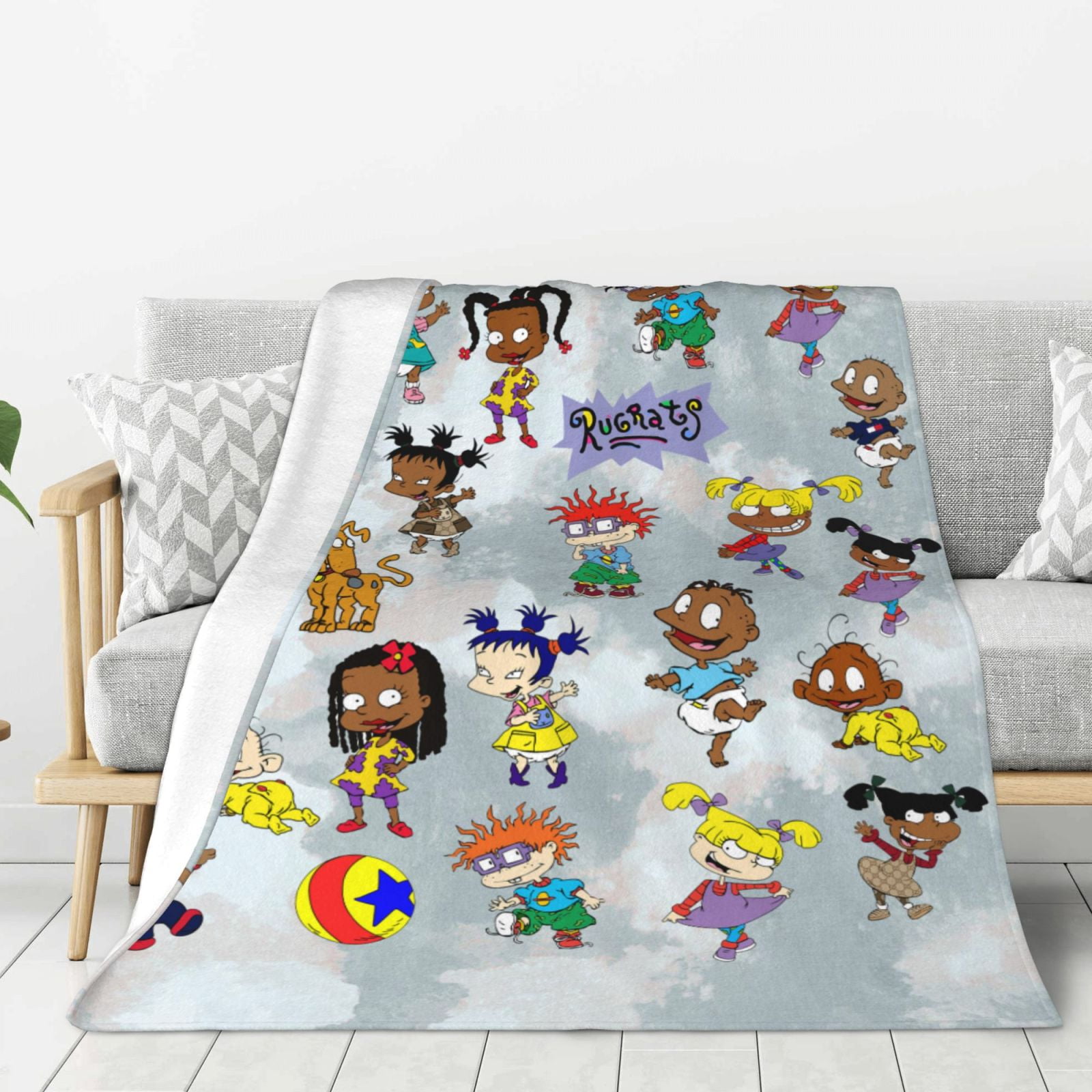 Rugrats Characters Blanket Cozy Soft Fleece Flannel Bed Blanket All ...