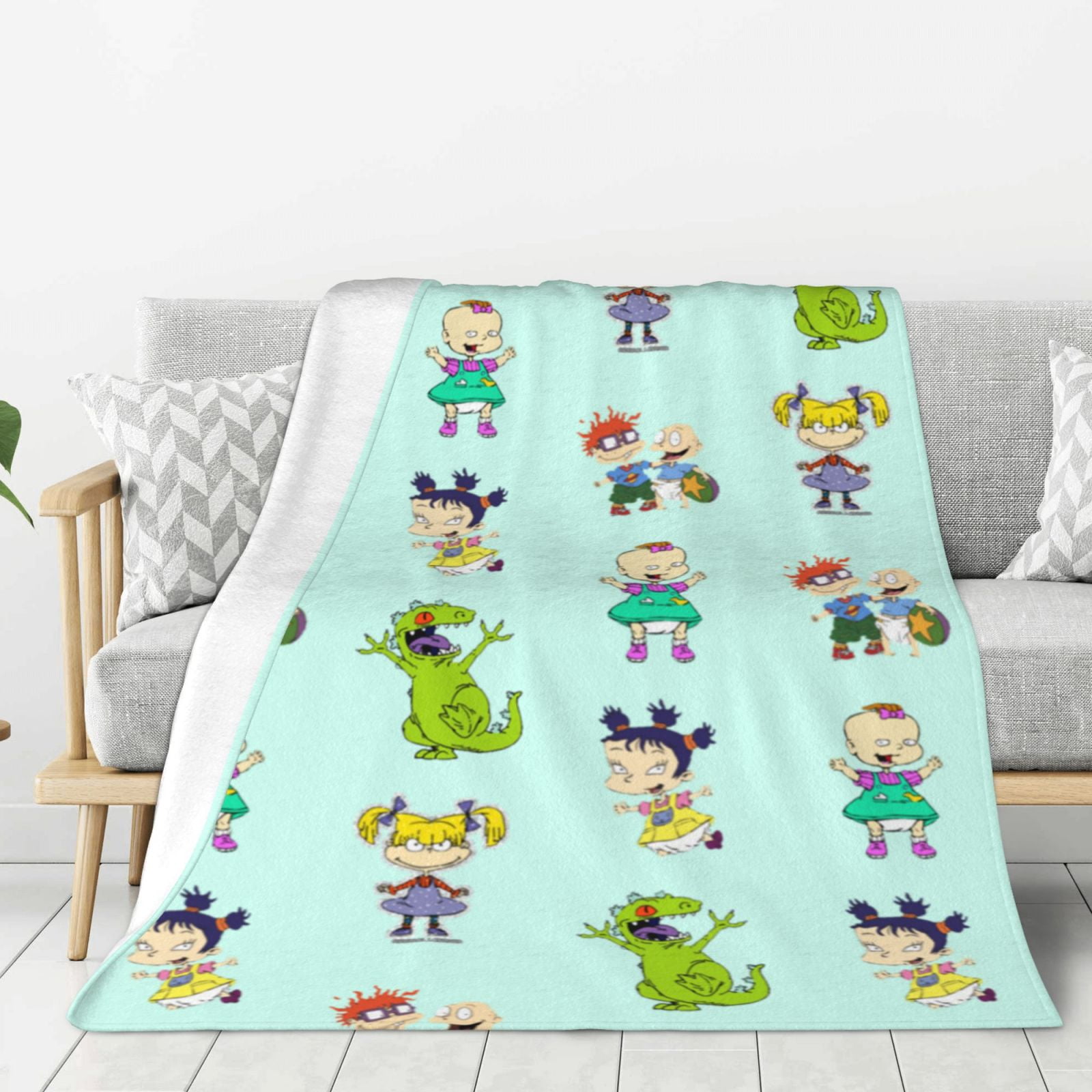Rugrats Characters Blanket Cozy Soft Fleece Flannel Bed Blanket All ...