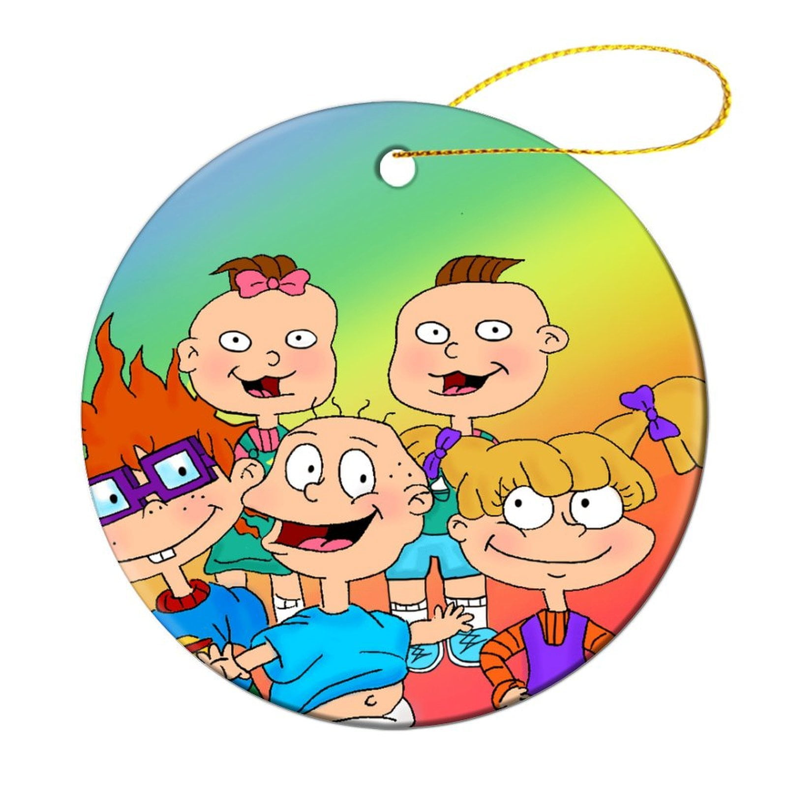 Rugrats Characters Round Christmas Tree Hanging Decor Ceramic Xmas ...