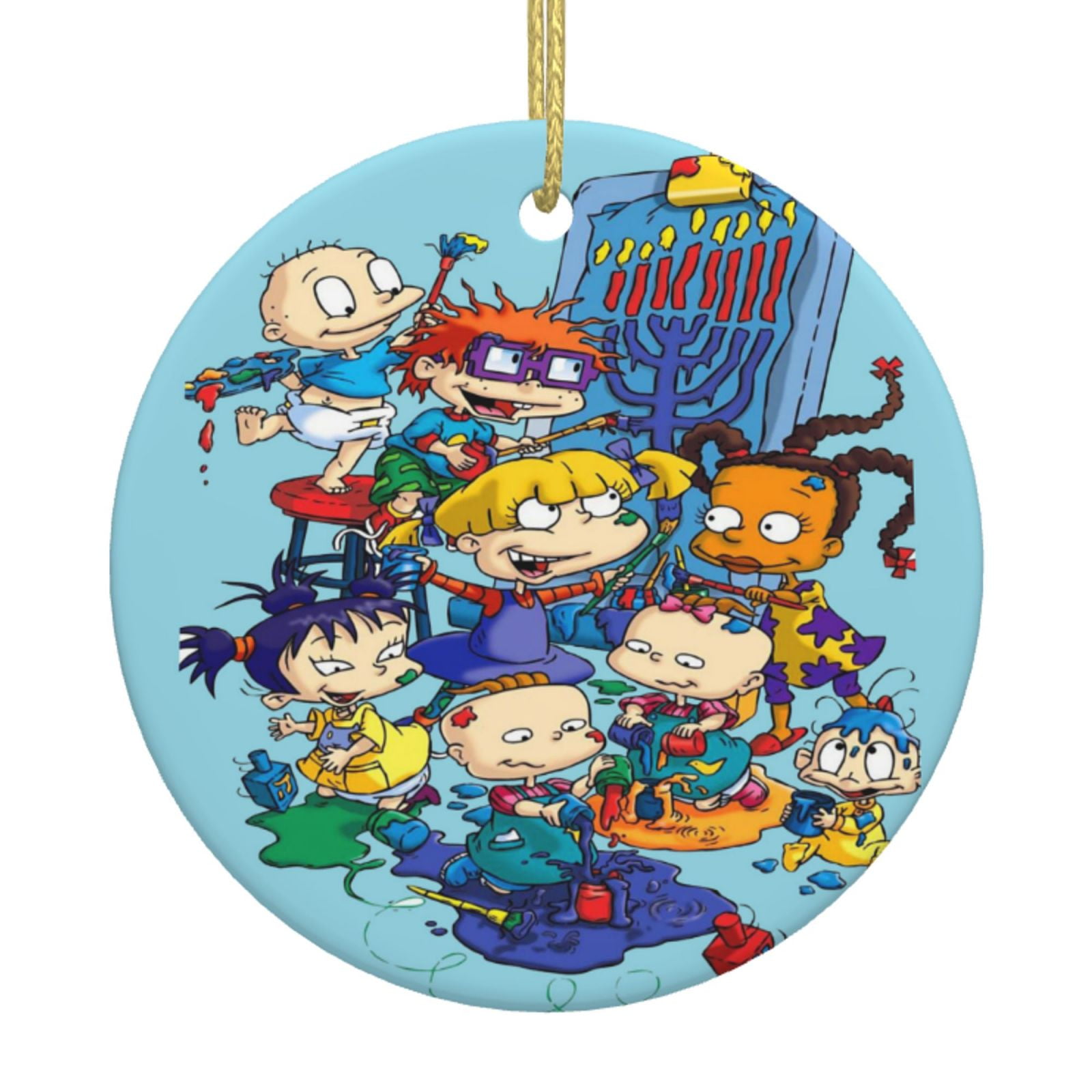 Rugrats Christmas Tree Ceramic Round Pendant, Christmas Tree Decoration ...