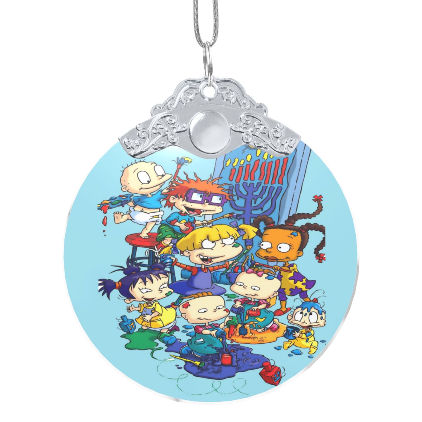 Rugrats Christmas Tree Glass Round Pendant, Christmas Tree Decoration ...